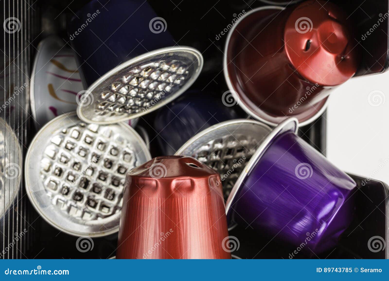 Used coffee capsules stock image. Image of packaging - 89743785