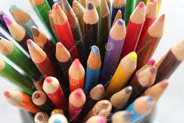 Used colored pencils stock photo. Image of background - 51515512
