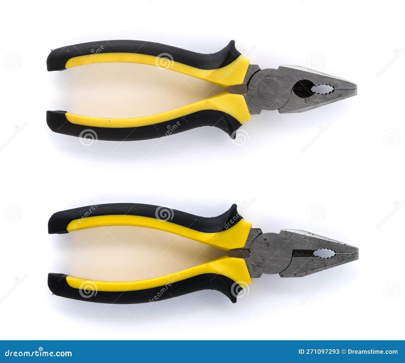 Used Combination Pliers Isolated on White , Front and Back View Stock ...