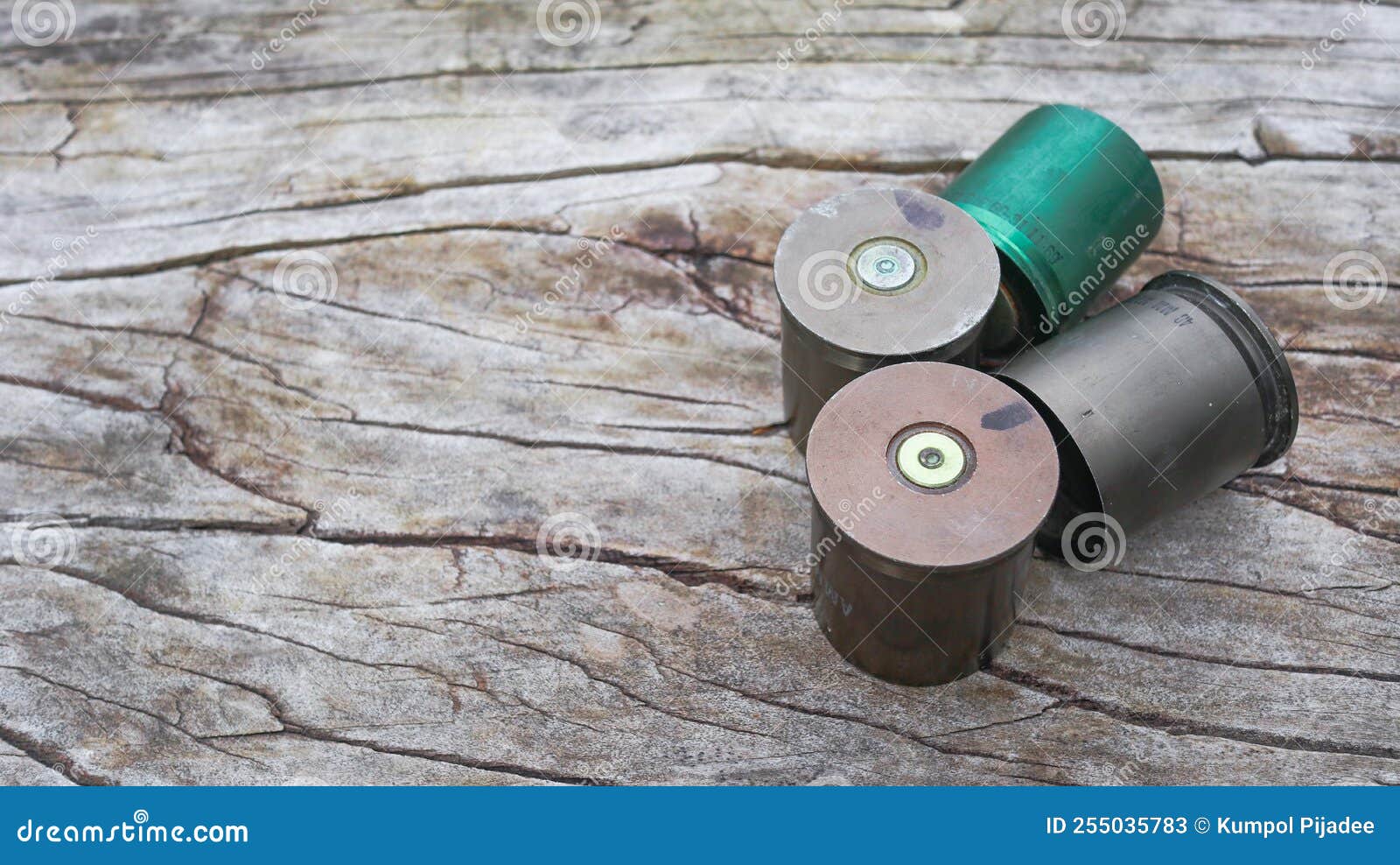 Used Copper Empty Bullet Shells on Wood Plank Stock Image - Image of ...