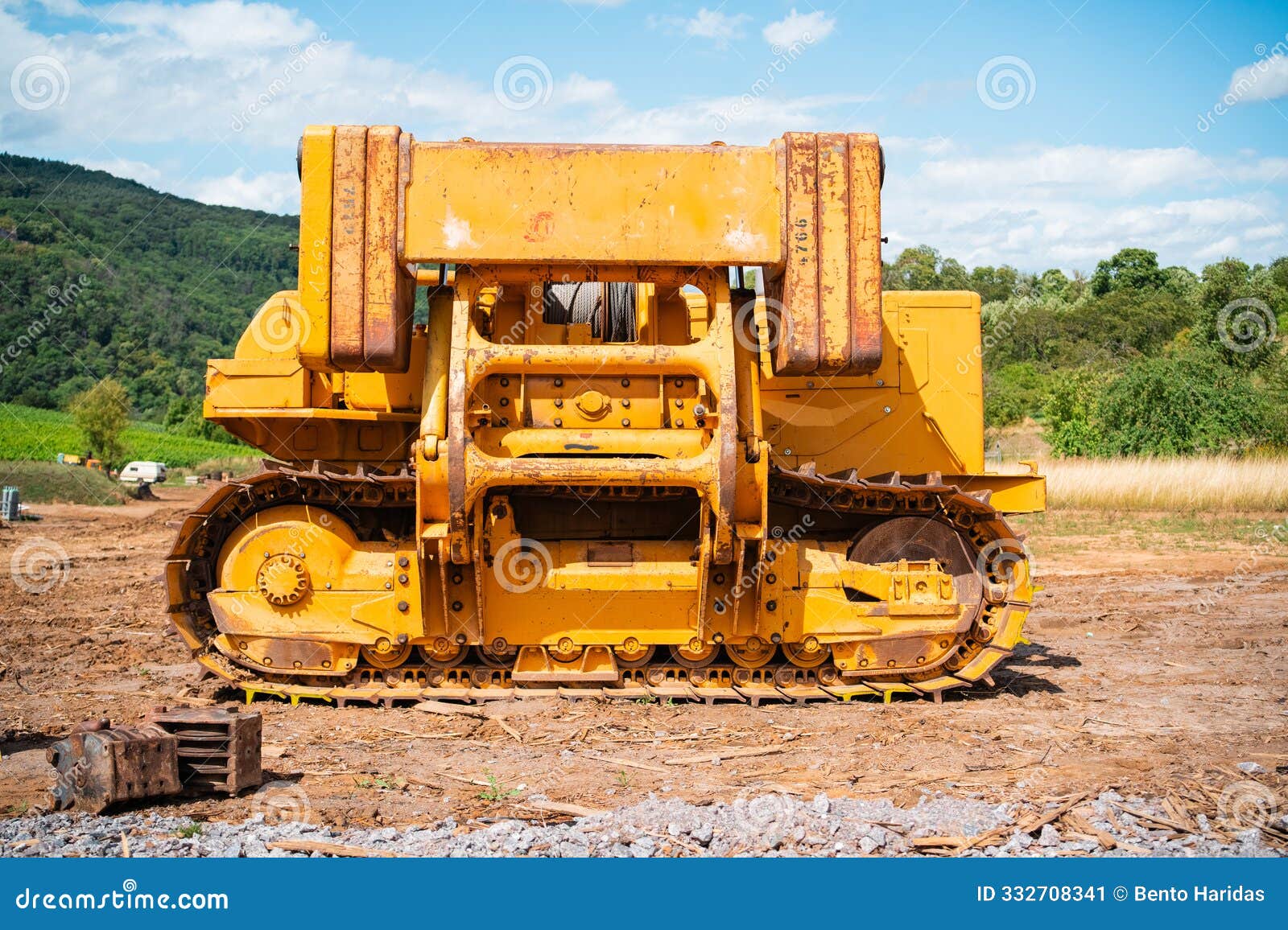 Used Crawler Loader on a Dirty Civil Engineering Construction Site ...