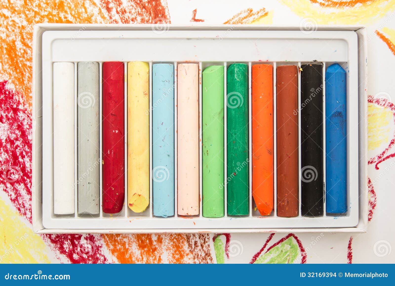 Used crayon in the box stock photo. Image of rainbow - 32169394