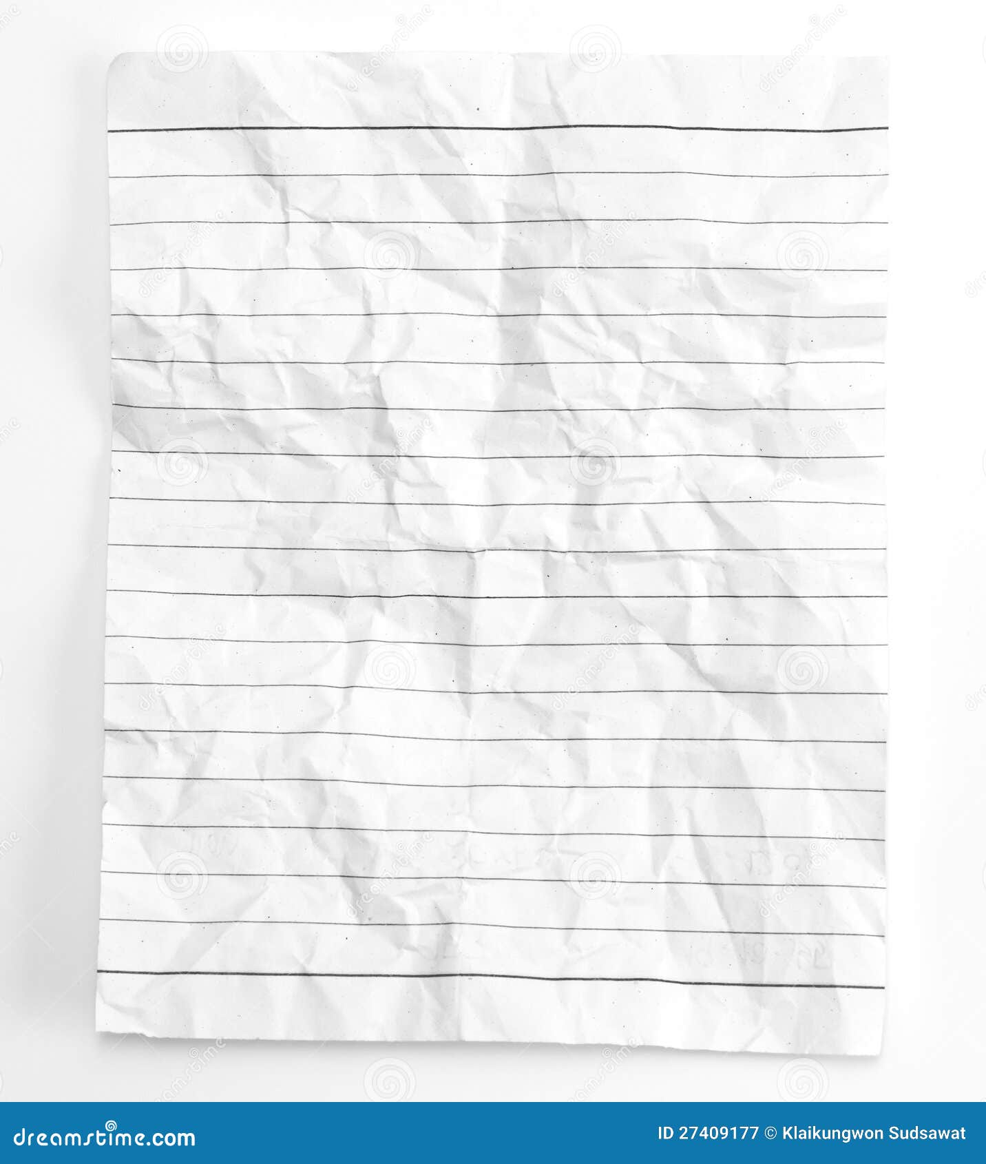 Used Crumpled Notebook Paper Stock Image - Image of used, sheet: 27409177