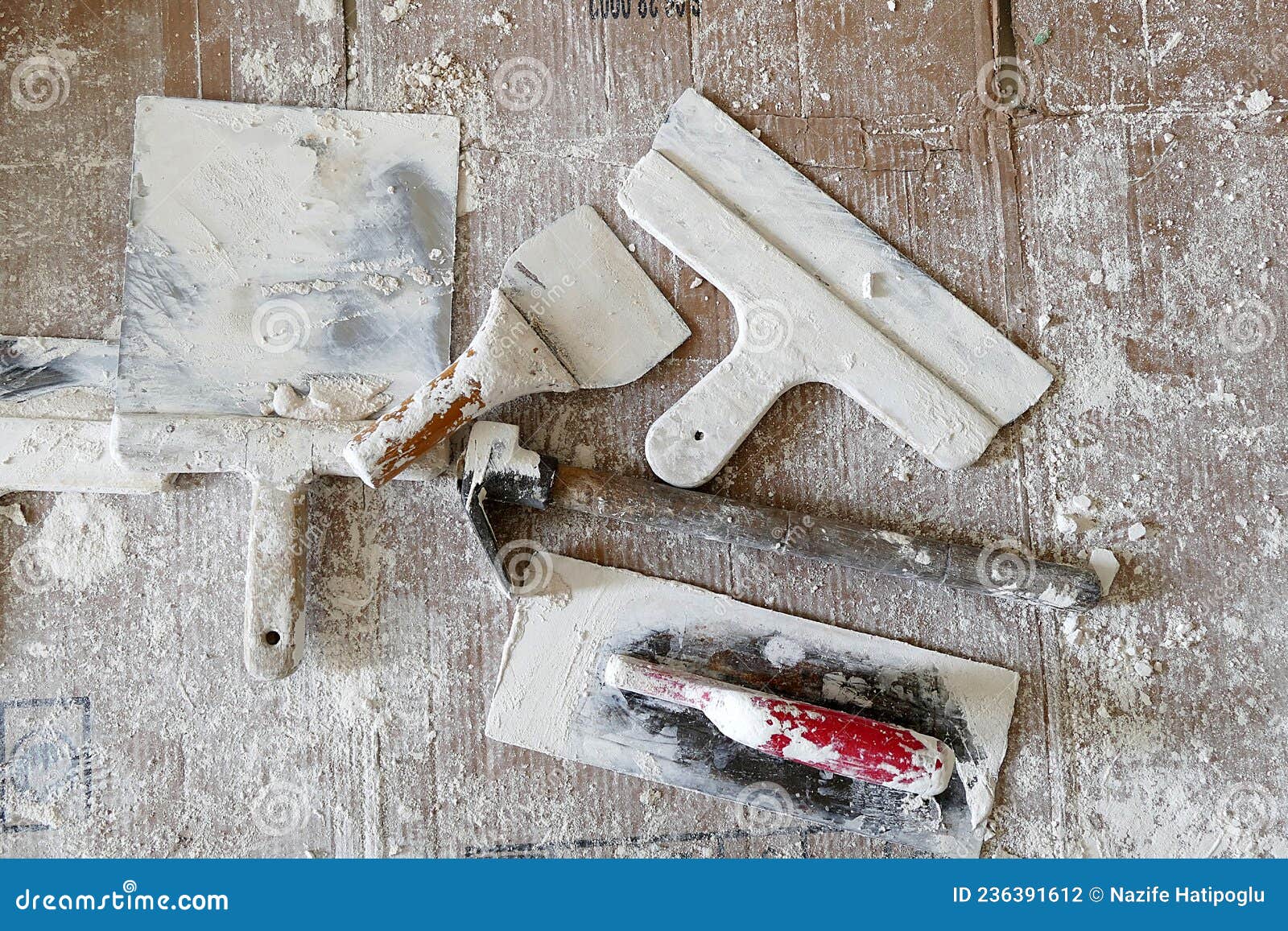 Used Dirty Plaster Materials, Various Materials of a Plasterer for ...