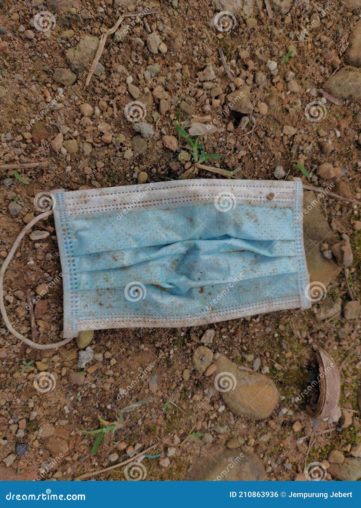 Used Discarded Mask on the Ground Stock Photo - Image of memorial ...