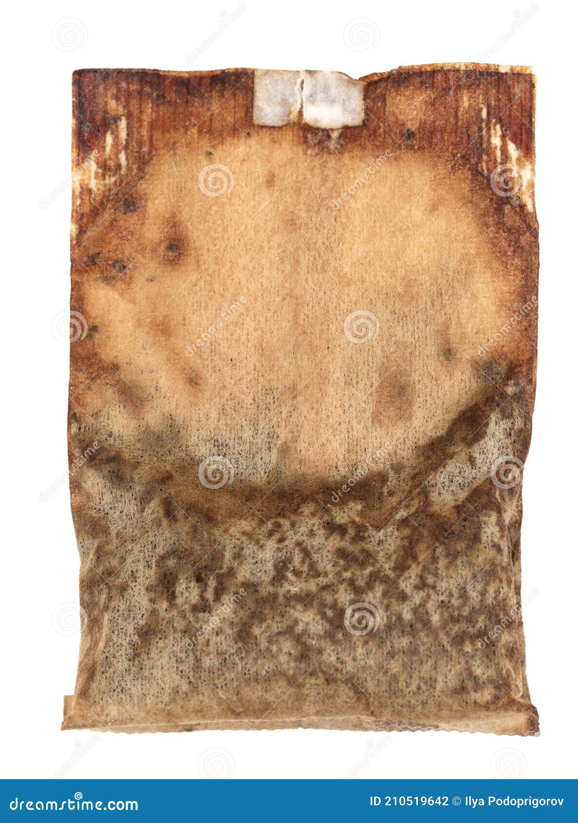 Used Dried Tea Bag Isolated on White Background Stock Photo - Image of ...