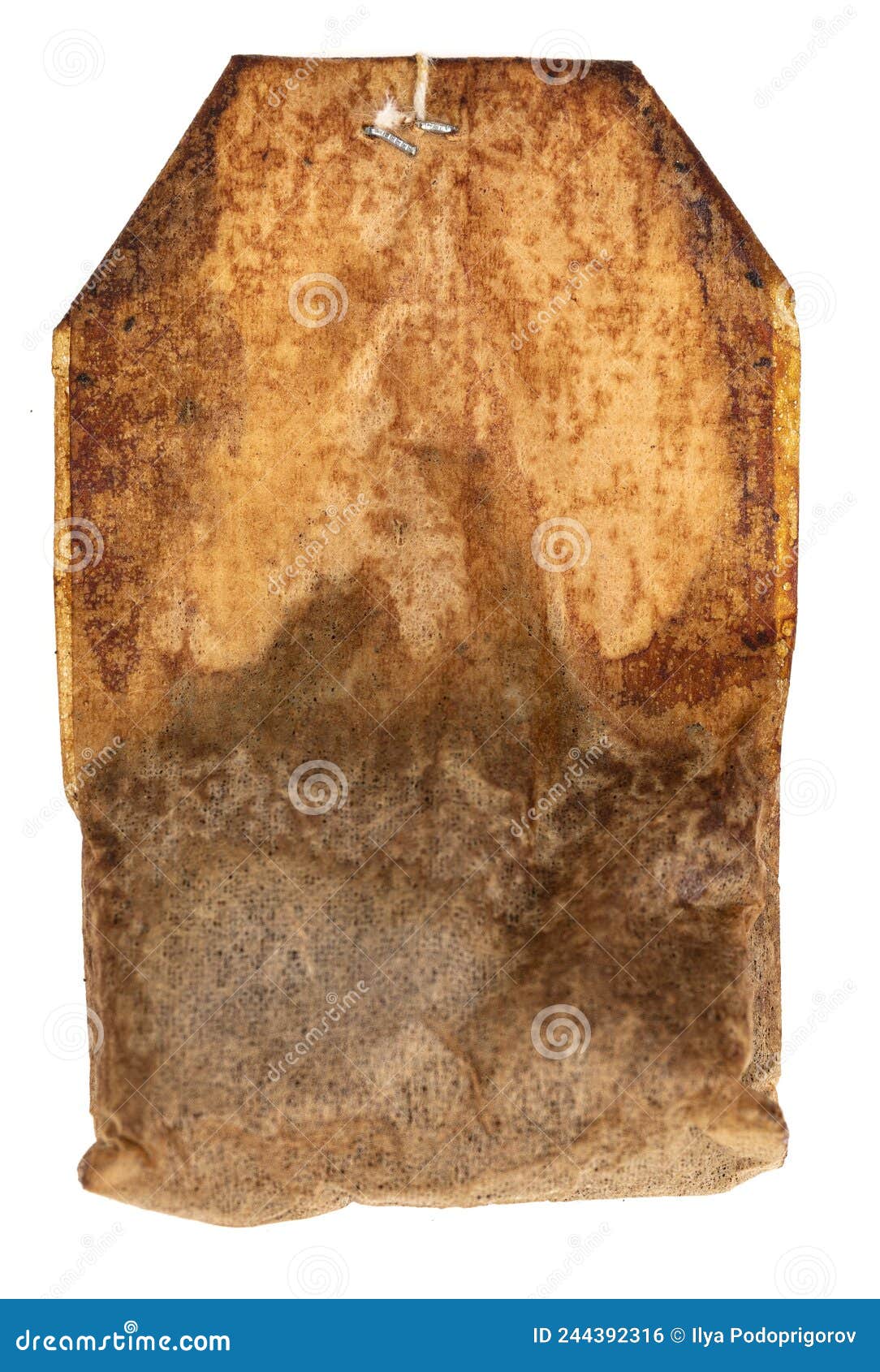 Used Dried Tea Bag Isolated on White Background Stock Photo - Image of ...