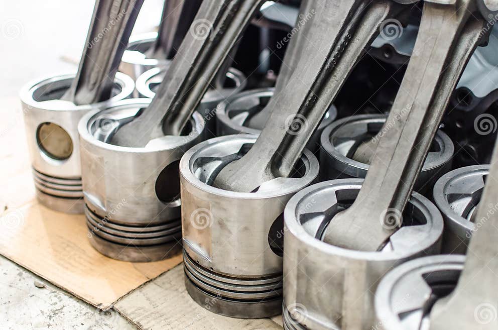 Used Engine Machine Piston of Generator Engine Stock Image - Image of ...