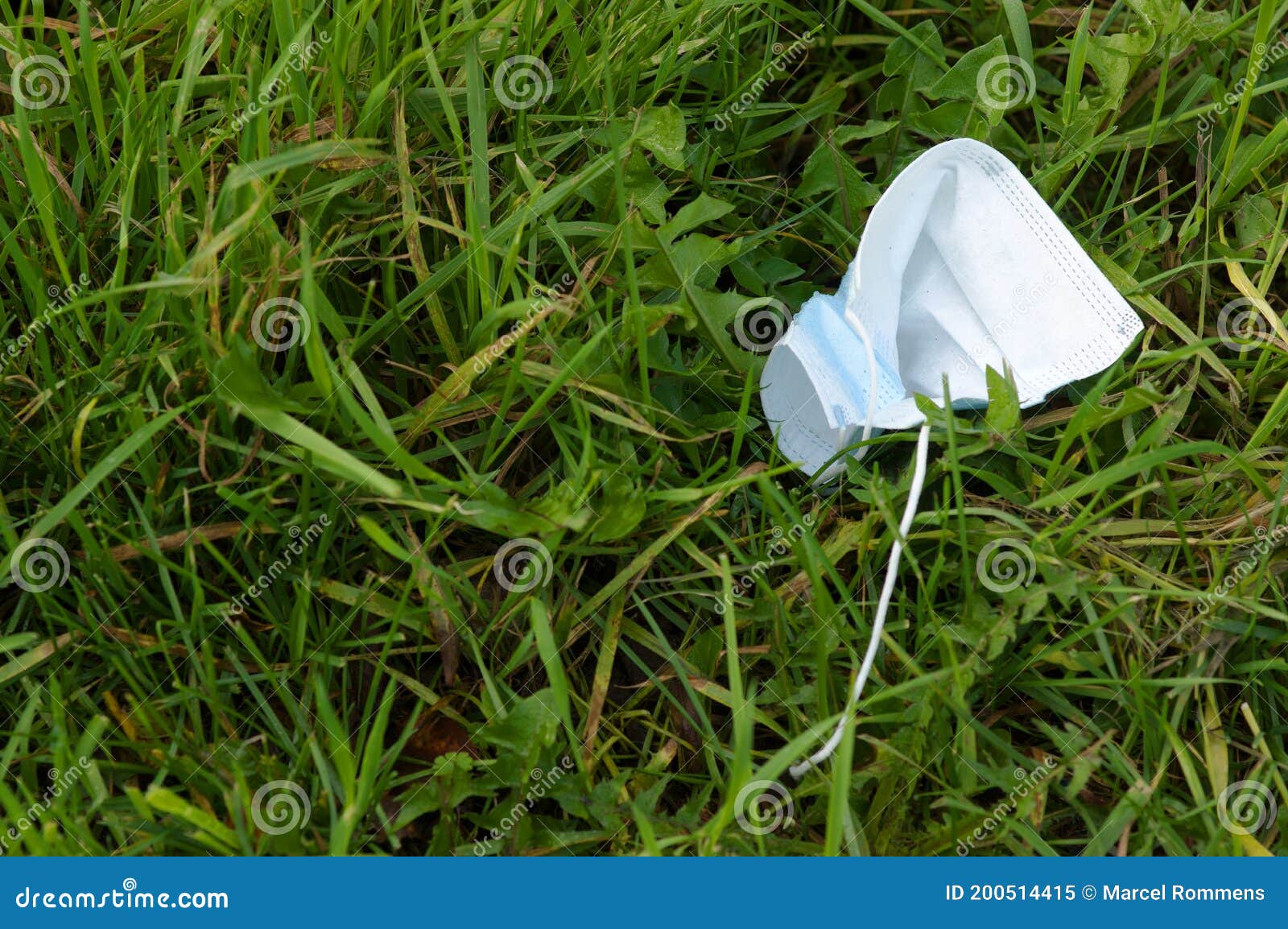 Used Face Mask between the Grass Stock Image - Image of hygiene ...