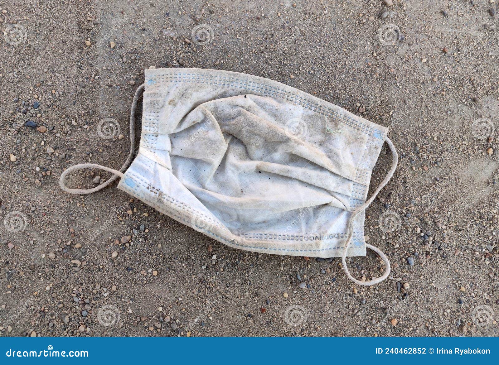 Used Face Mask on Ground stock photo. Image of ground - 240462852