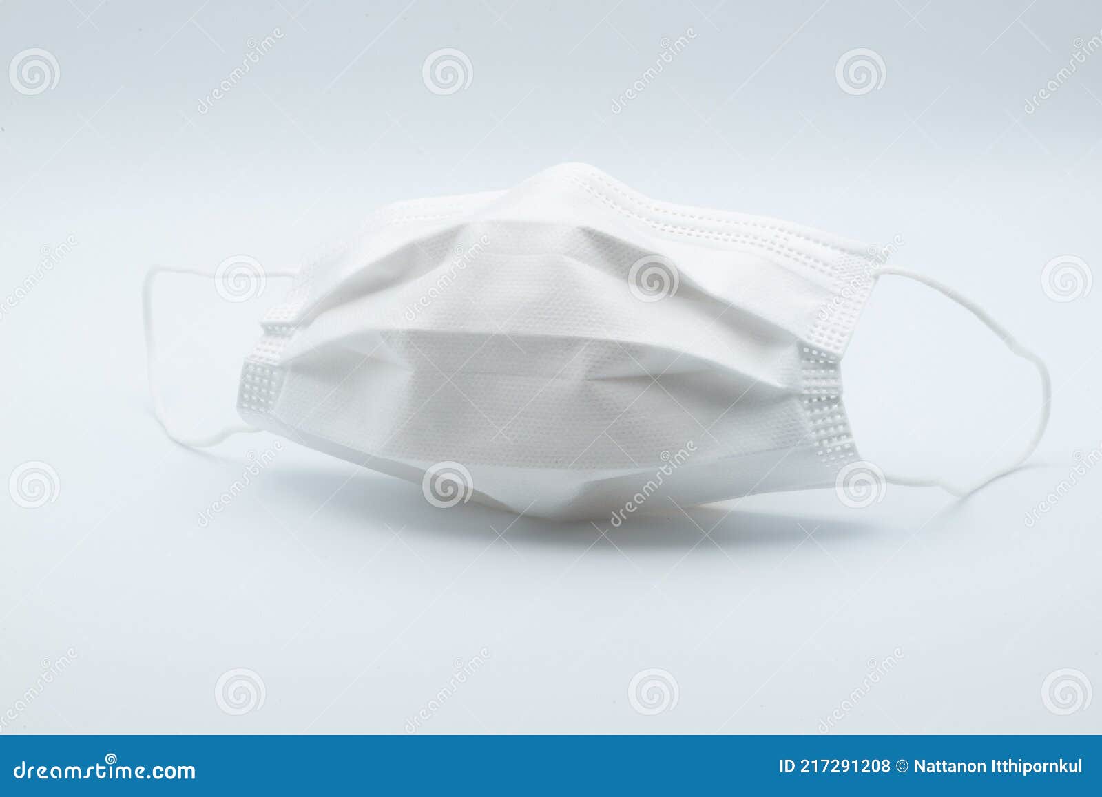 Used Face Mask with Face Shape Isolated on White Background Stock Photo ...