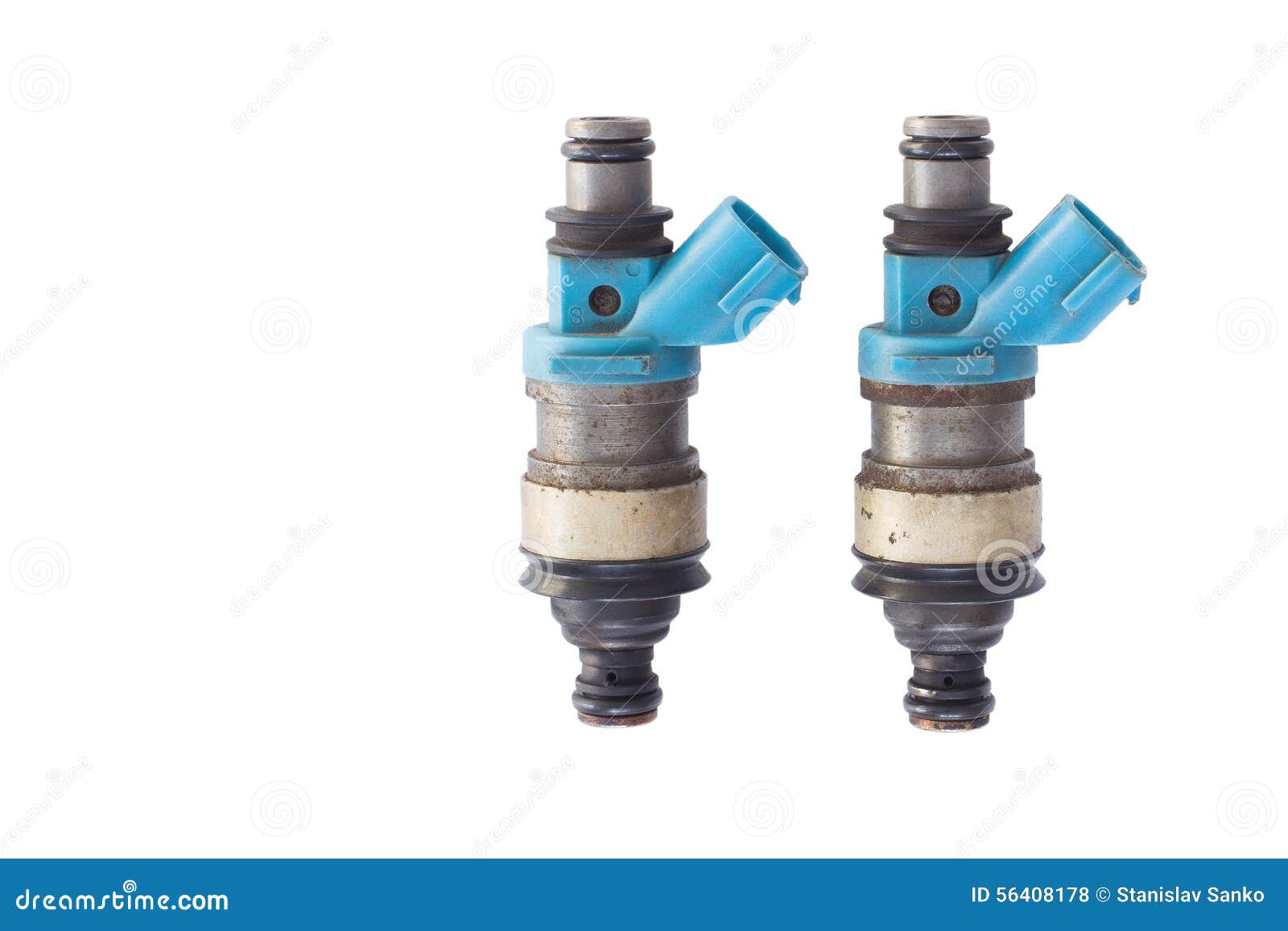Used Fuel Injector. Rusty Diesel Engine Nozzle Part Isolated On White ...