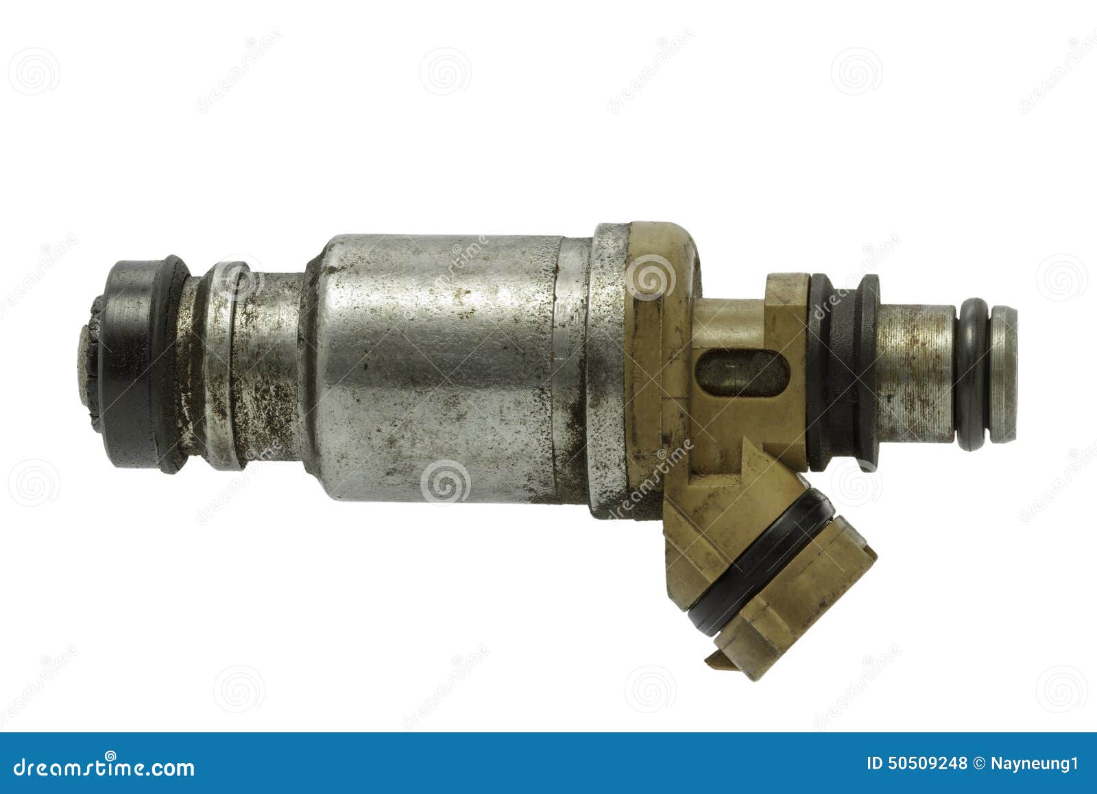 Used Fuel Injector on a White Background Stock Photo - Image of ...