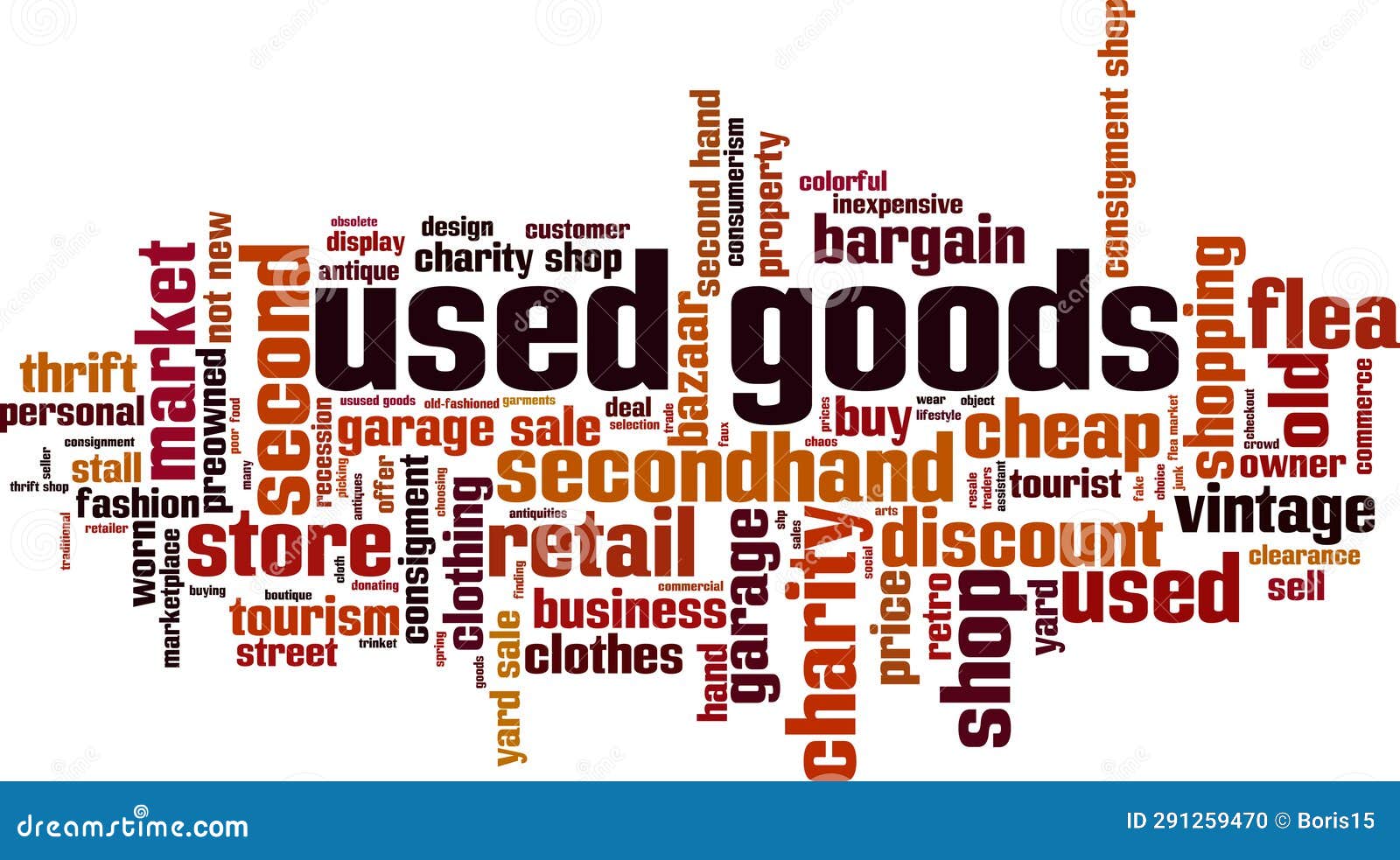 Used goods word cloud stock illustration. Illustration of used - 291259470