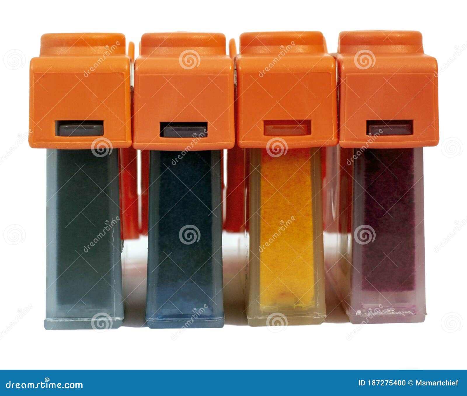 Used inkjet cartridges stock photo. Image of magenta - 187275400