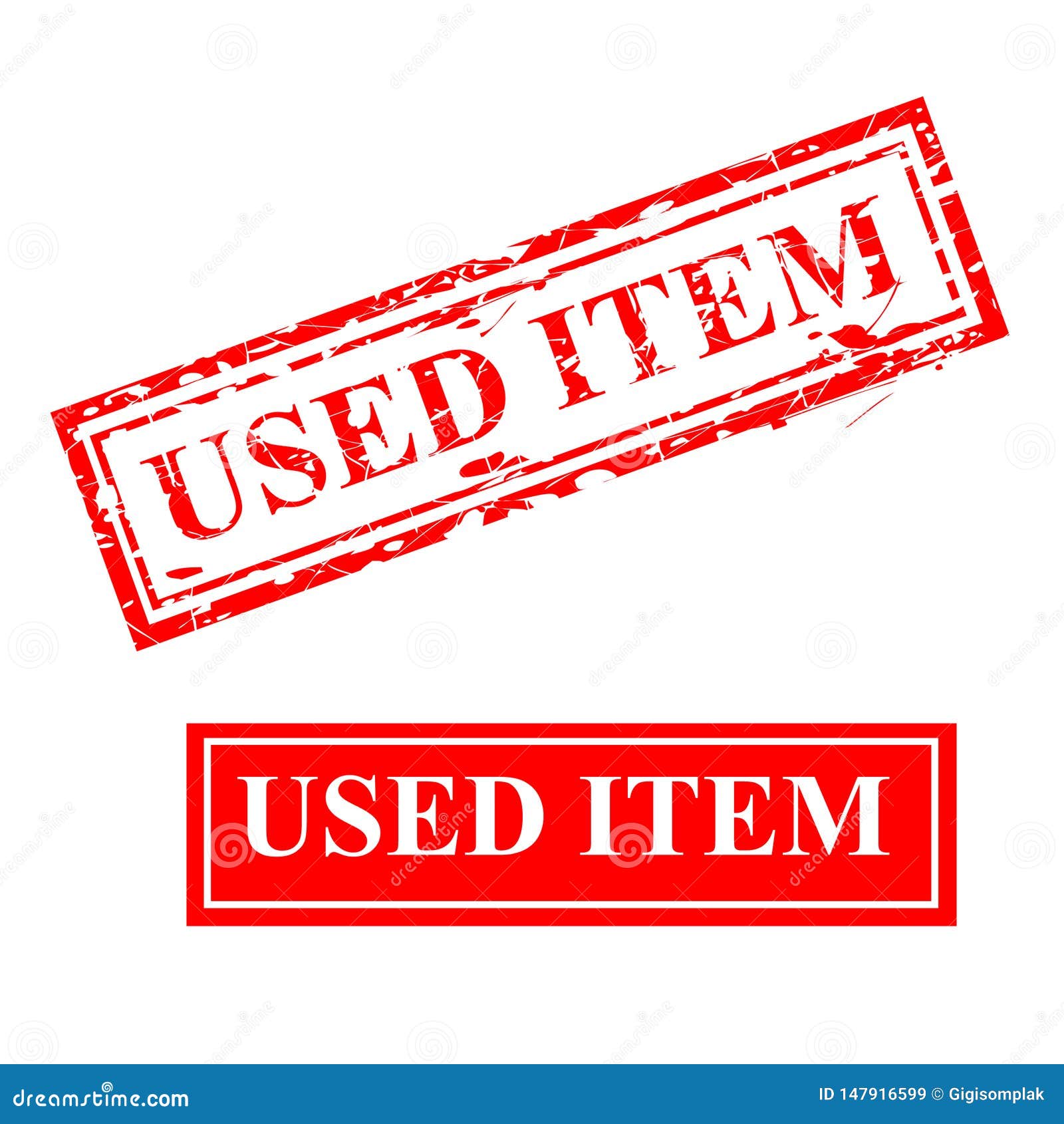 Used Item 2 Style Streak Red Rubber Stamp Stock Vector - Illustration ...