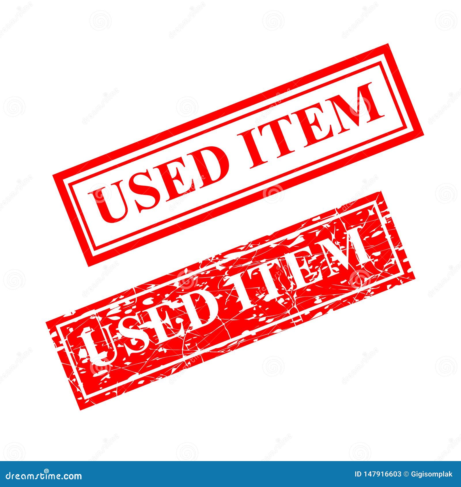 Used Item 2 Style Streak Red Rubber Stamp Stock Vector - Illustration ...