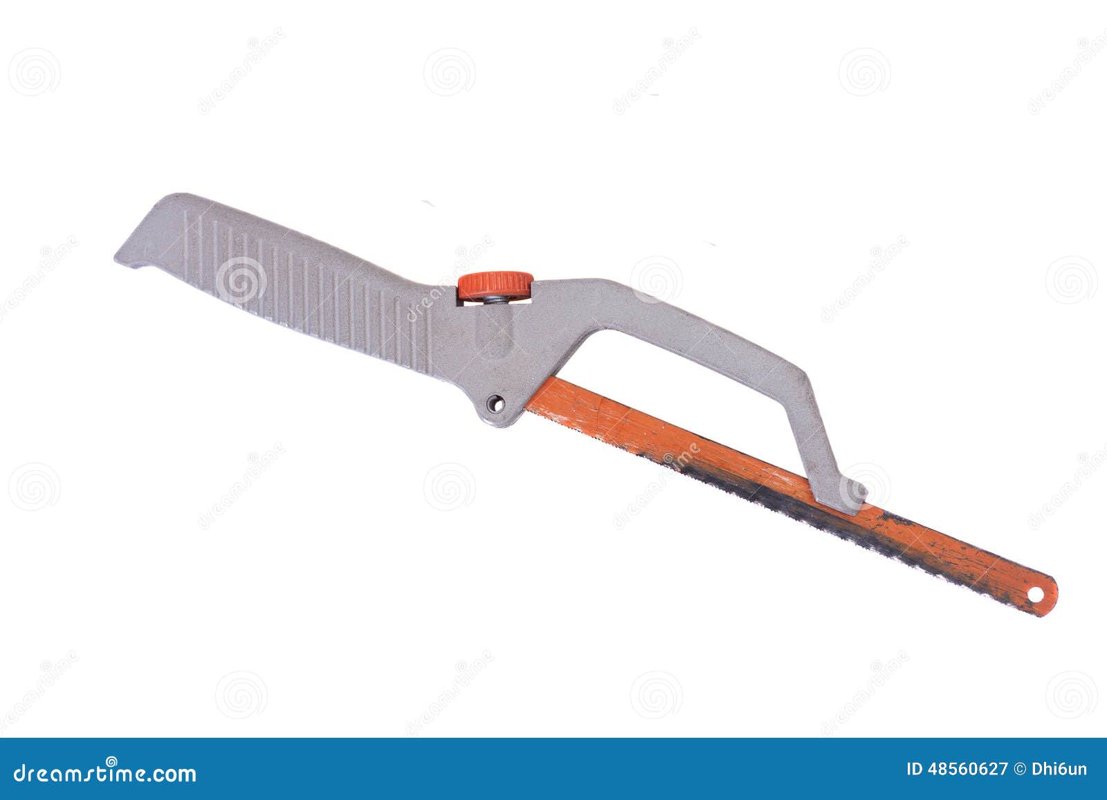 Used Metal Hand Saw Isolated on White Background Stock Image - Image of ...