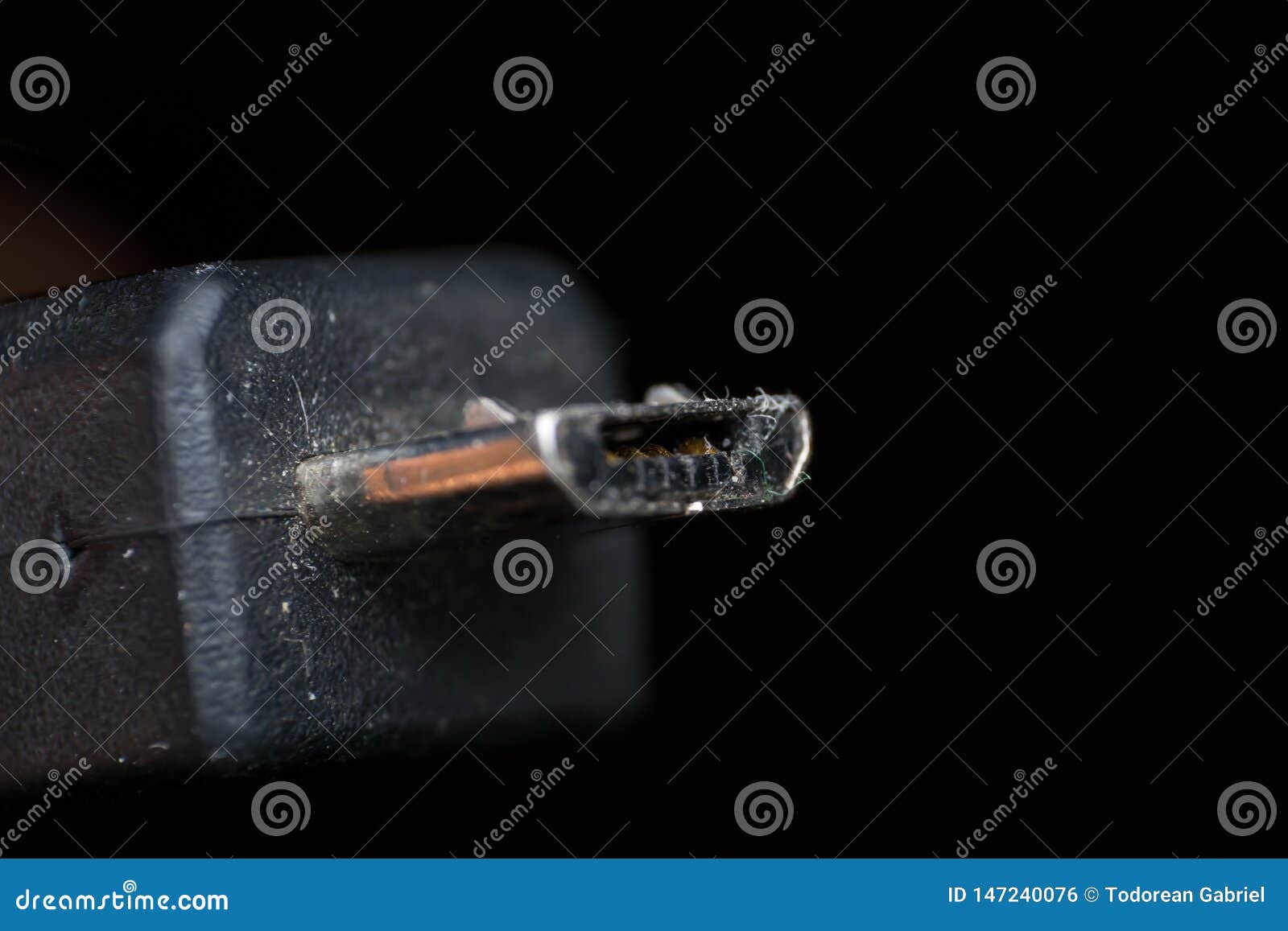Used Micro Usb Close-up on Black Background Stock Illustration ...