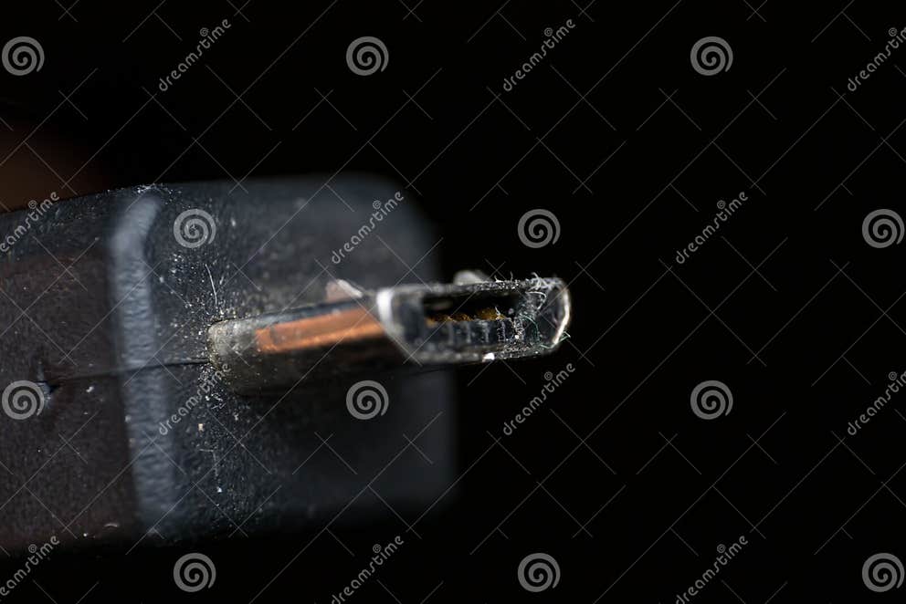 Used Micro Usb Close-up on Black Background Stock Illustration ...