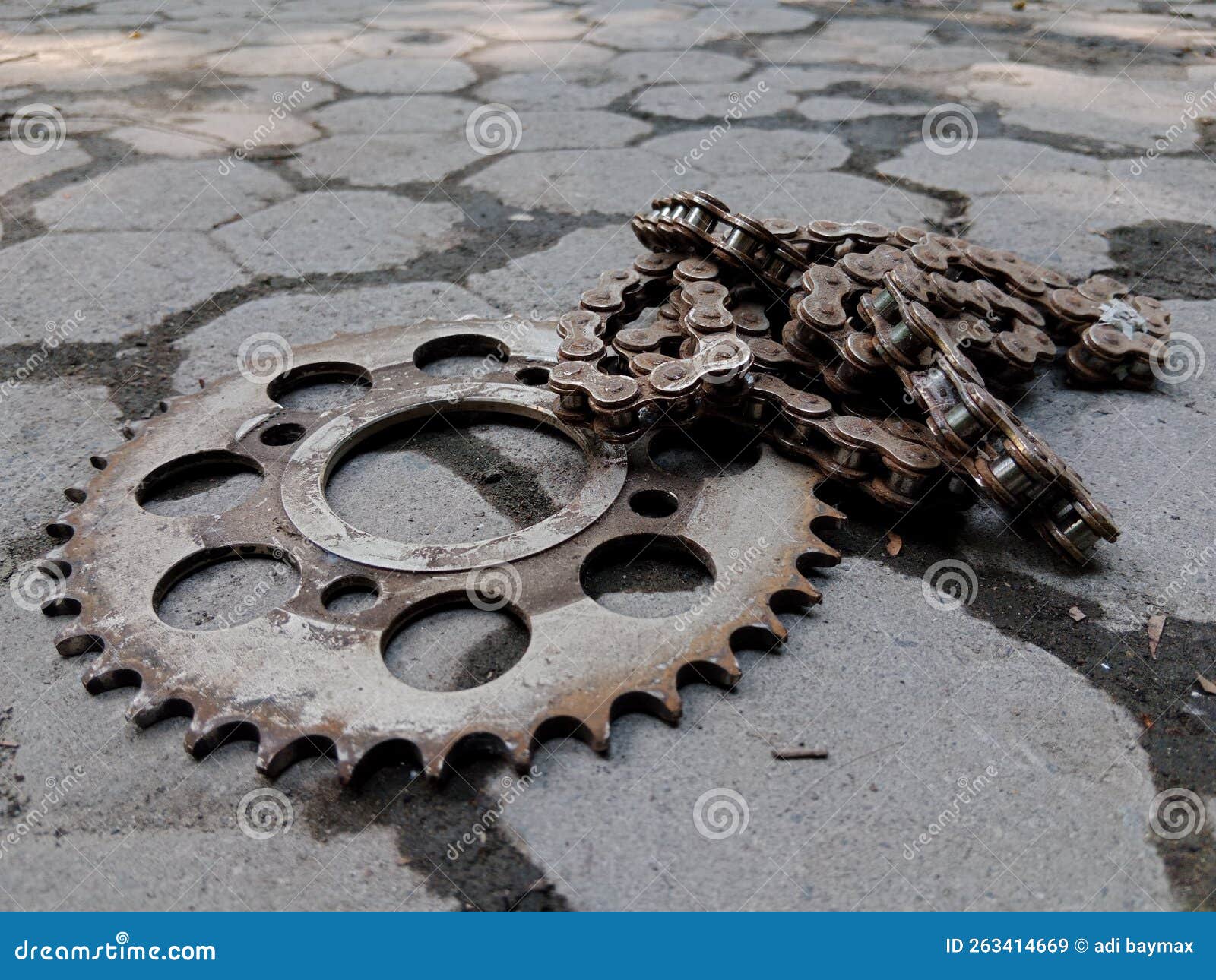 Used Motorcycle Gears and Chains Editorial Stock Image - Image of ...