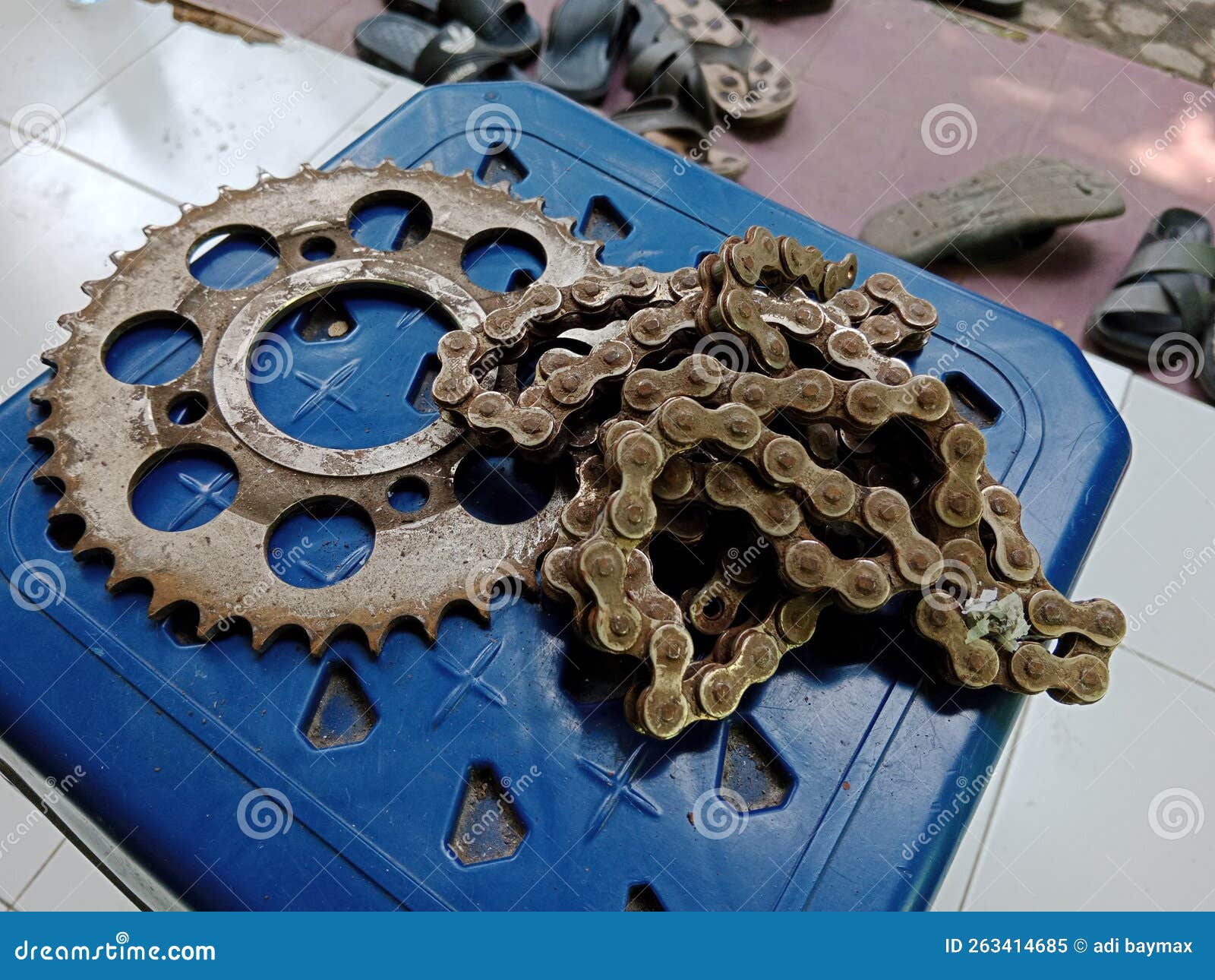 Used Motorcycle Gears and Chains Editorial Image - Image of used, iron ...