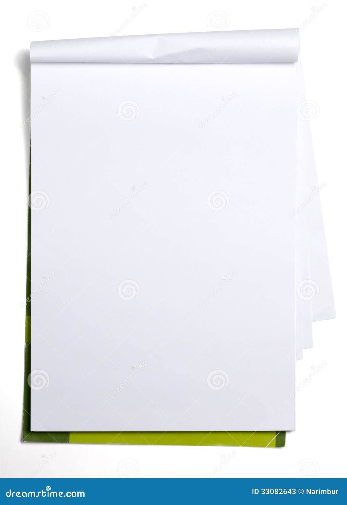 Used Old Blank Paper Tablet on White Stock Image - Image of document ...