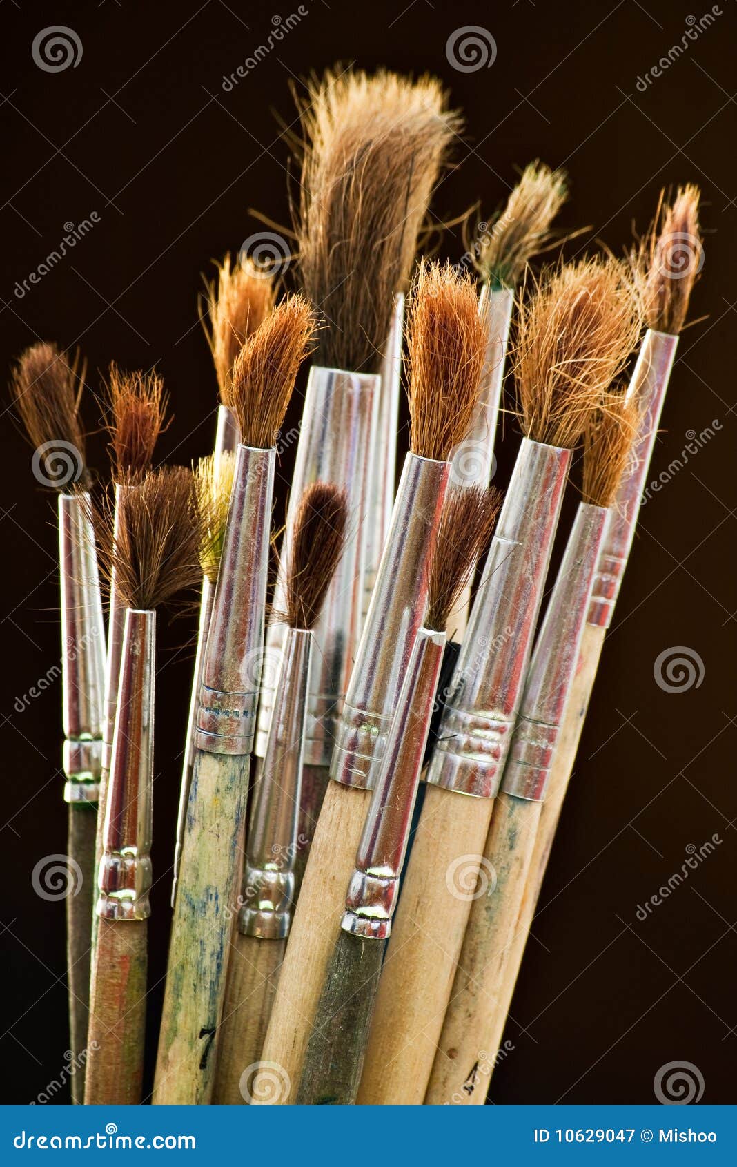 Used old paintbrushes stock image. Image of vintage, macro - 10629047