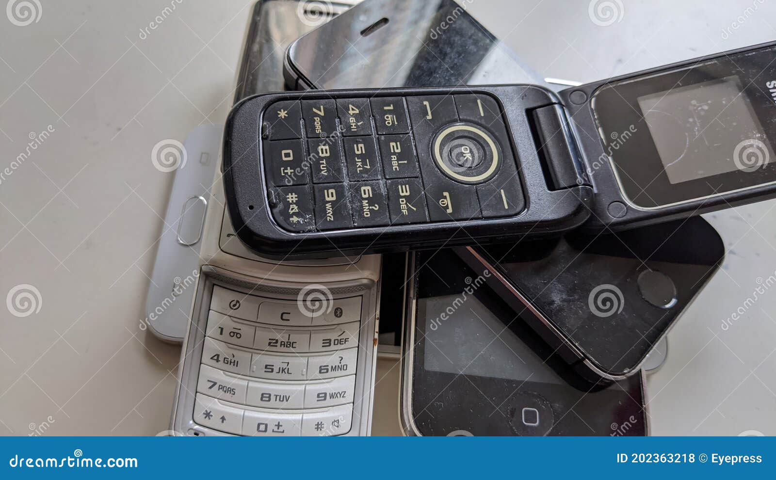 Outdated Mobile Phone Handsets Stock Photo - Image of mobile ...