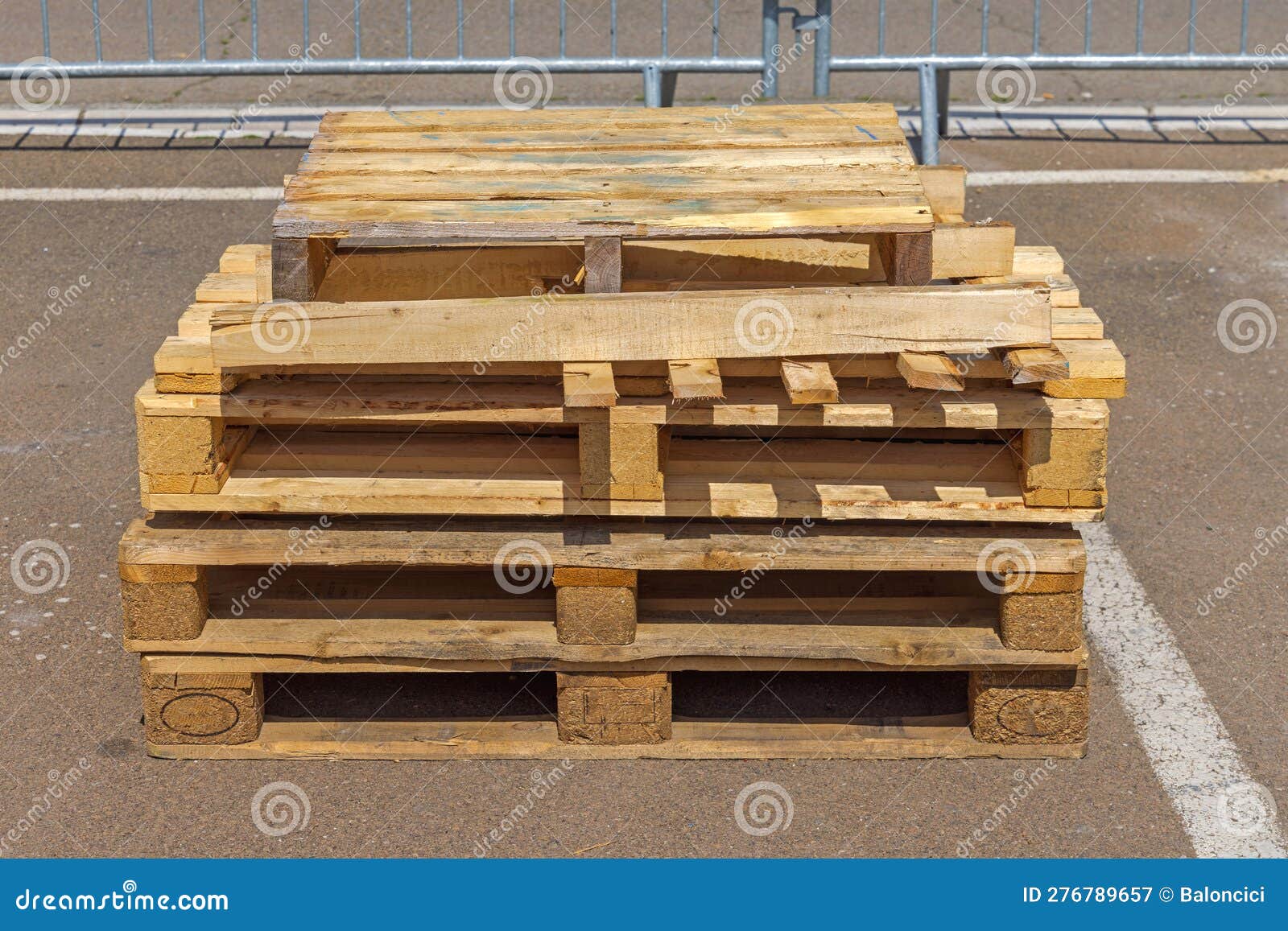 Used Pallets Stack stock image. Image of plank, equipment - 276789657