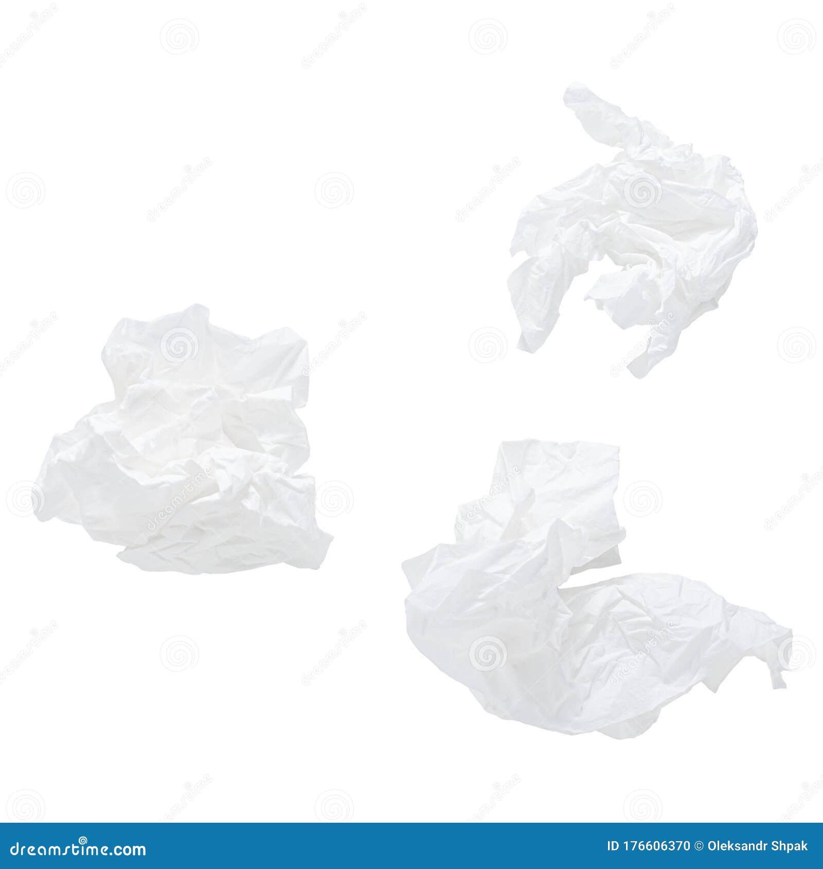Used Paper Handkerchief Isolated on White Background Stock Photo ...