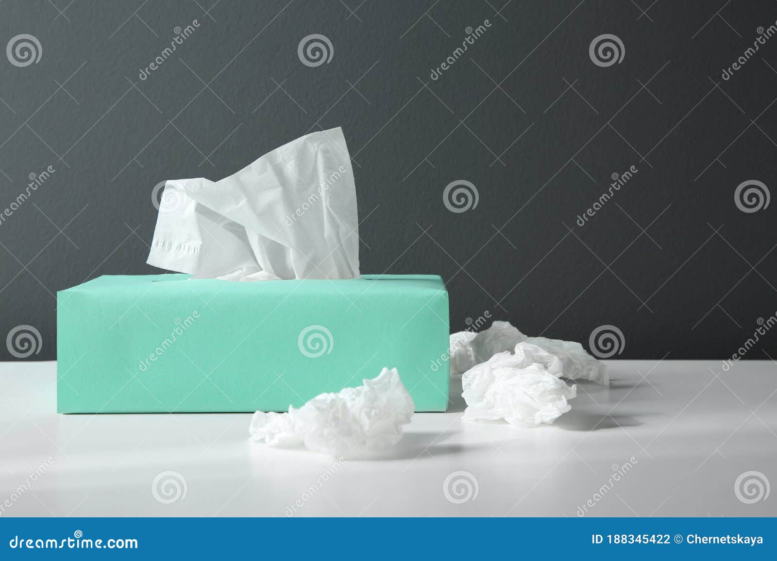 Used Paper Tissues and Box on Table Stock Photo - Image of recycling ...