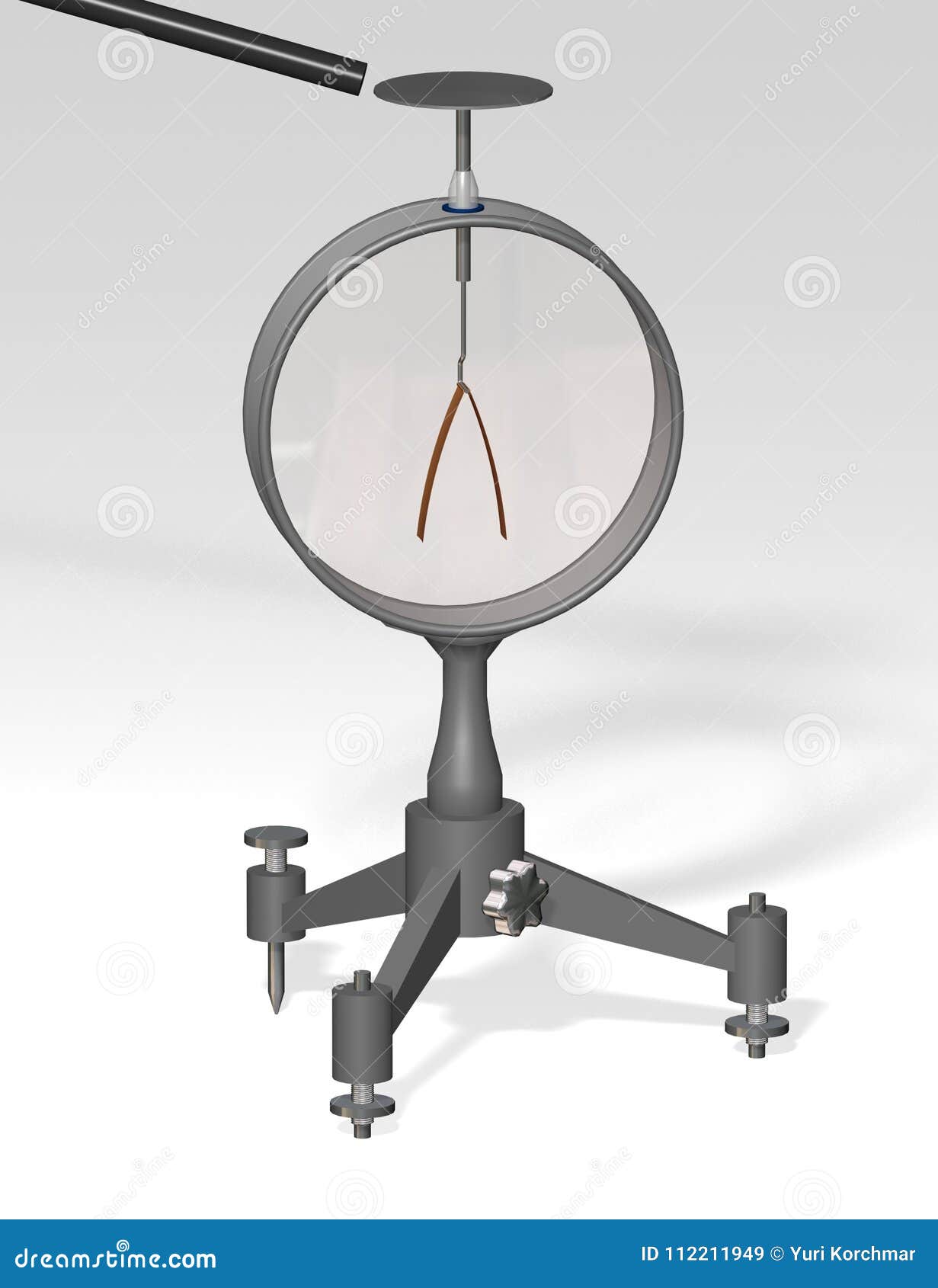 Charged Object And Diverge Leaves Electroscope. Physics Education. 3D ...