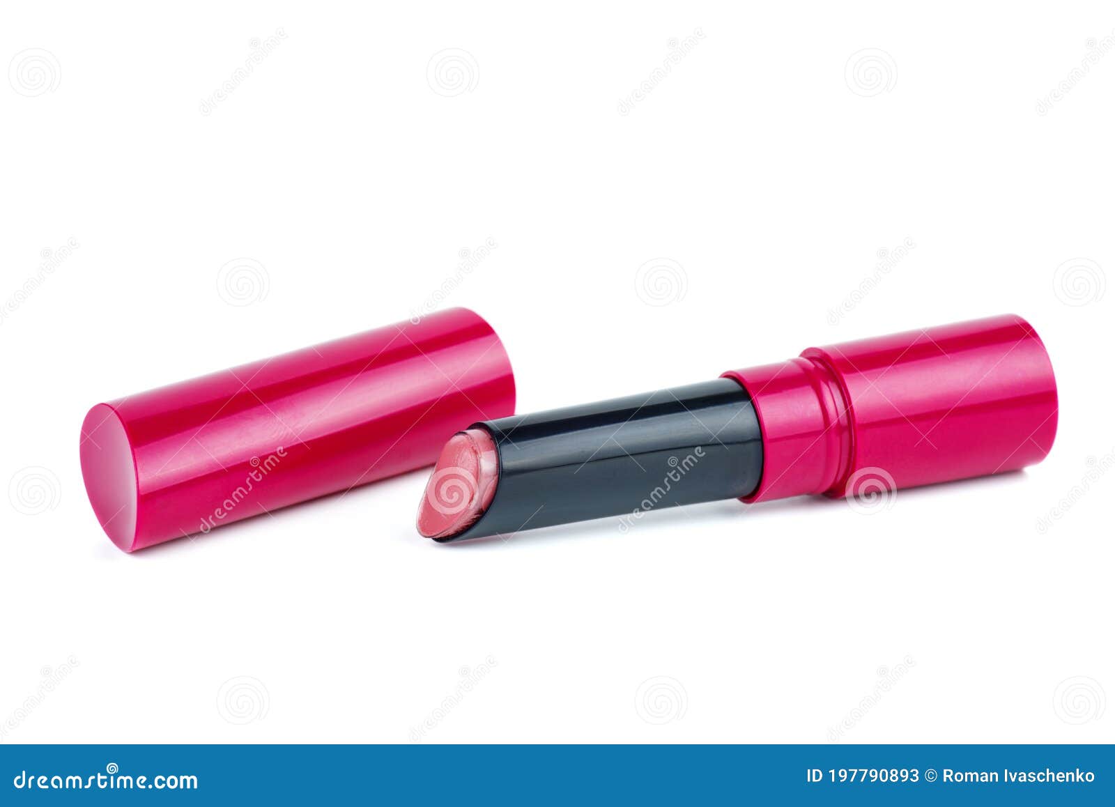 Used Pink Lipstick Isolated on White Stock Image - Image of beauty ...