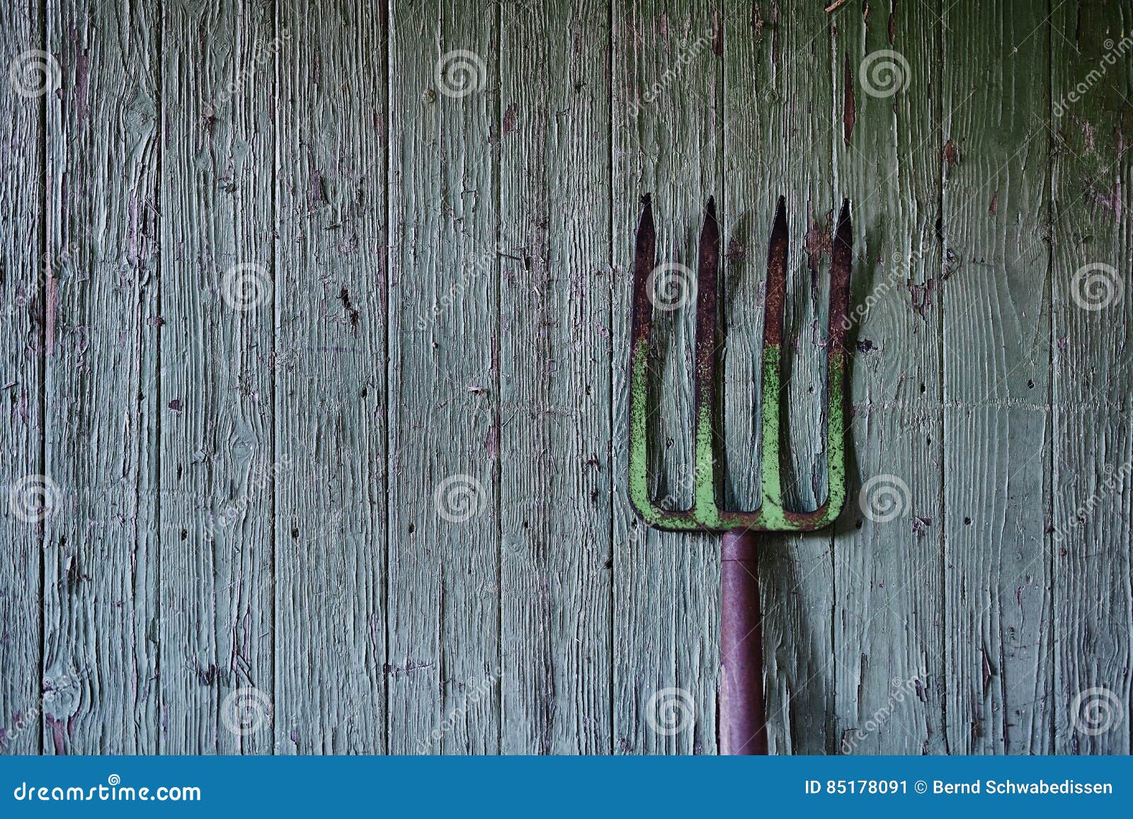 Used Pitchfork and Weathered Barn Stock Image - Image of story, used ...