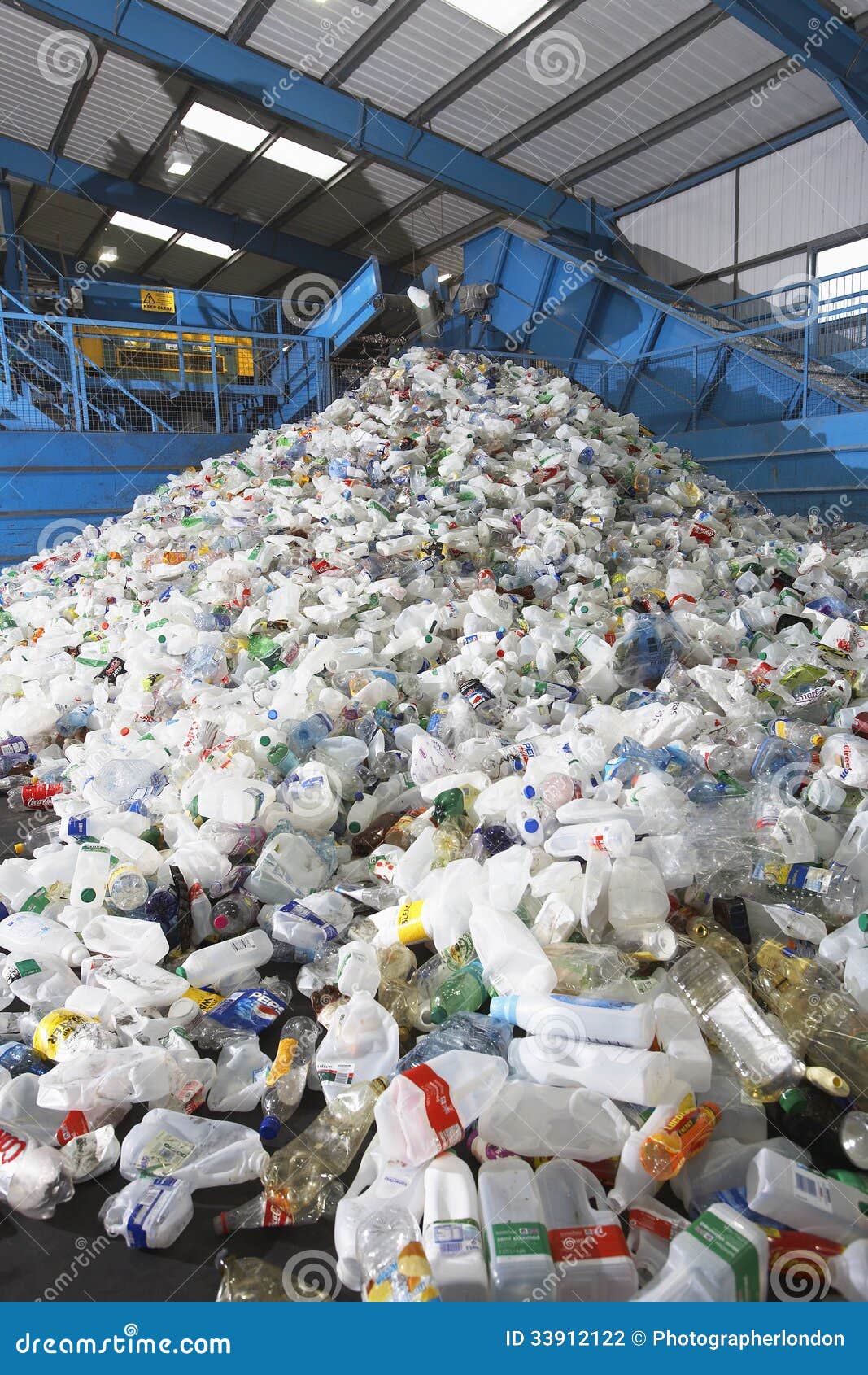 Used Plastic Bottles in Recycling Factory Stock Photo - Image of pile ...