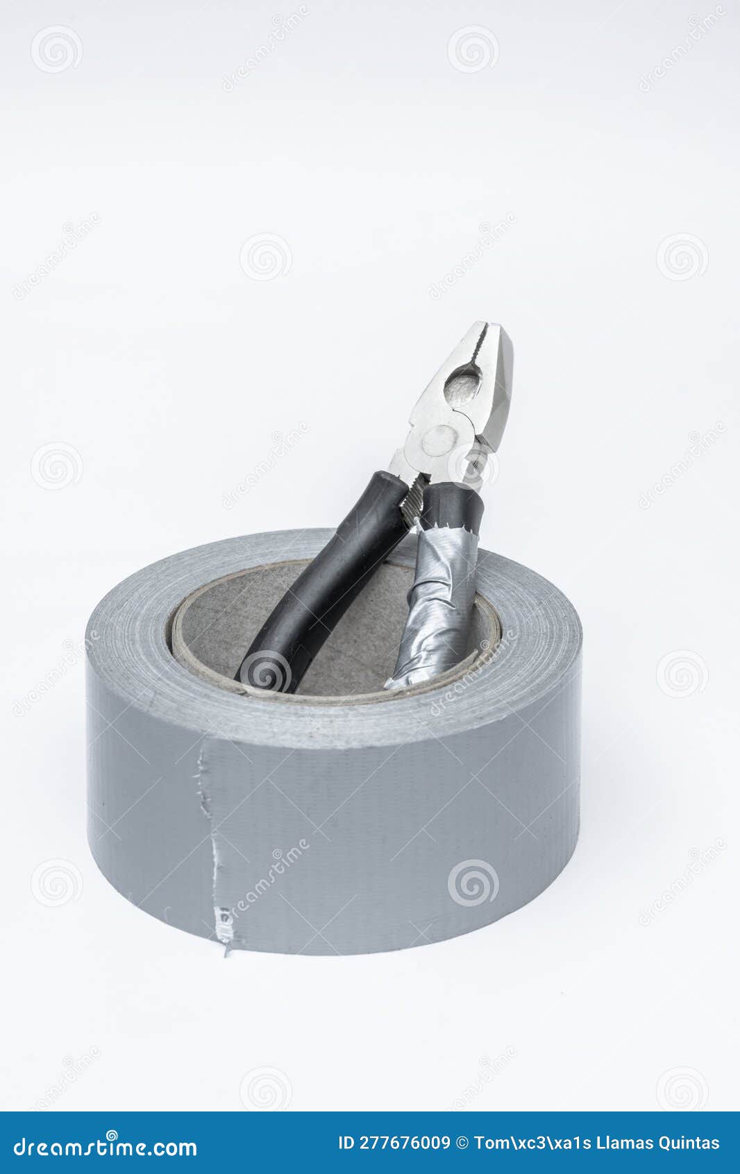 A Used Pliers Inside a Roll of Gray Stock Image - Image of improvement ...