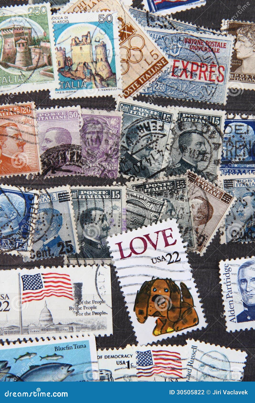 Used Postage Stamps Collection Background Editorial Photography - Image ...
