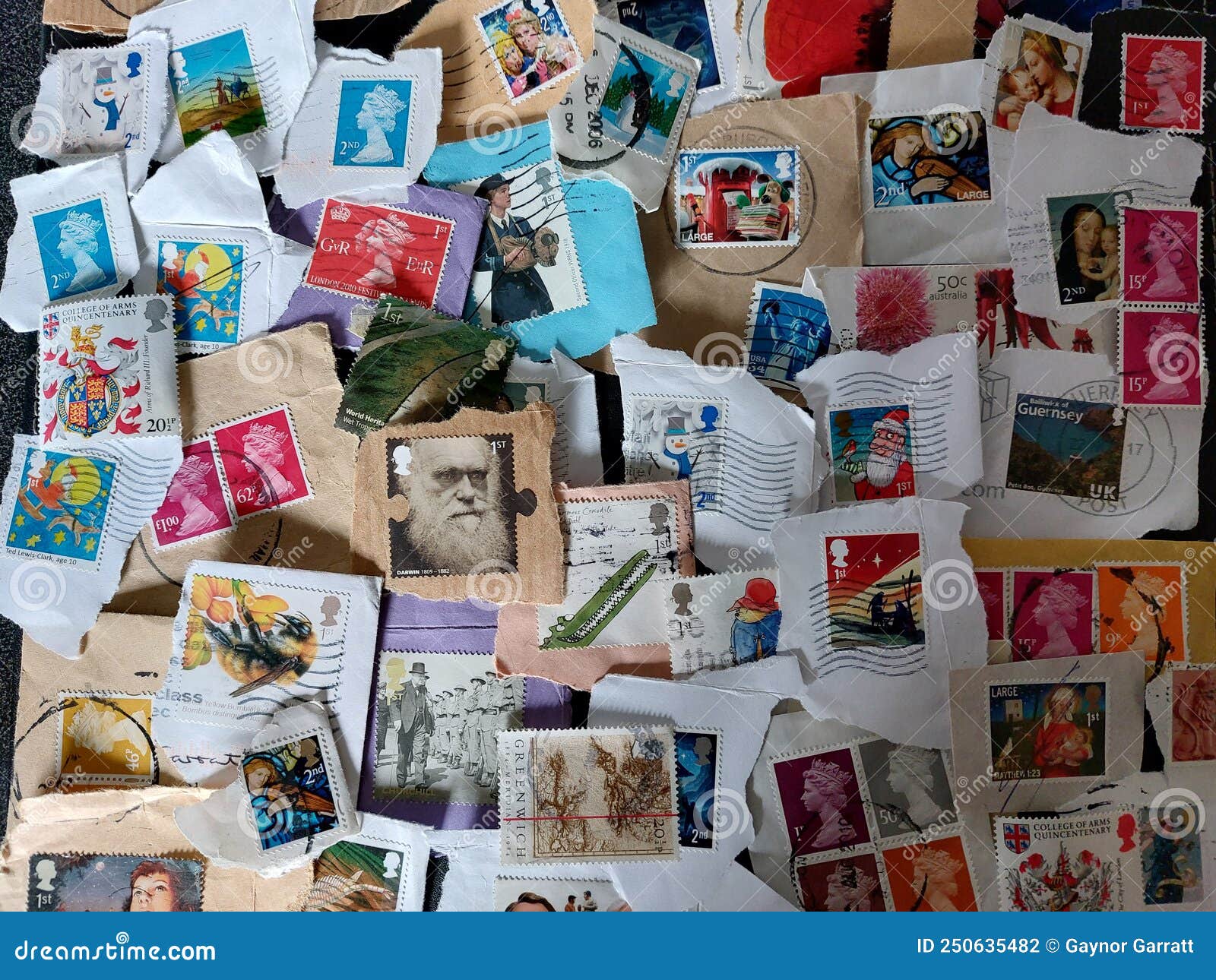 Used Postage Stamps on Paper Editorial Photography - Image of postage ...