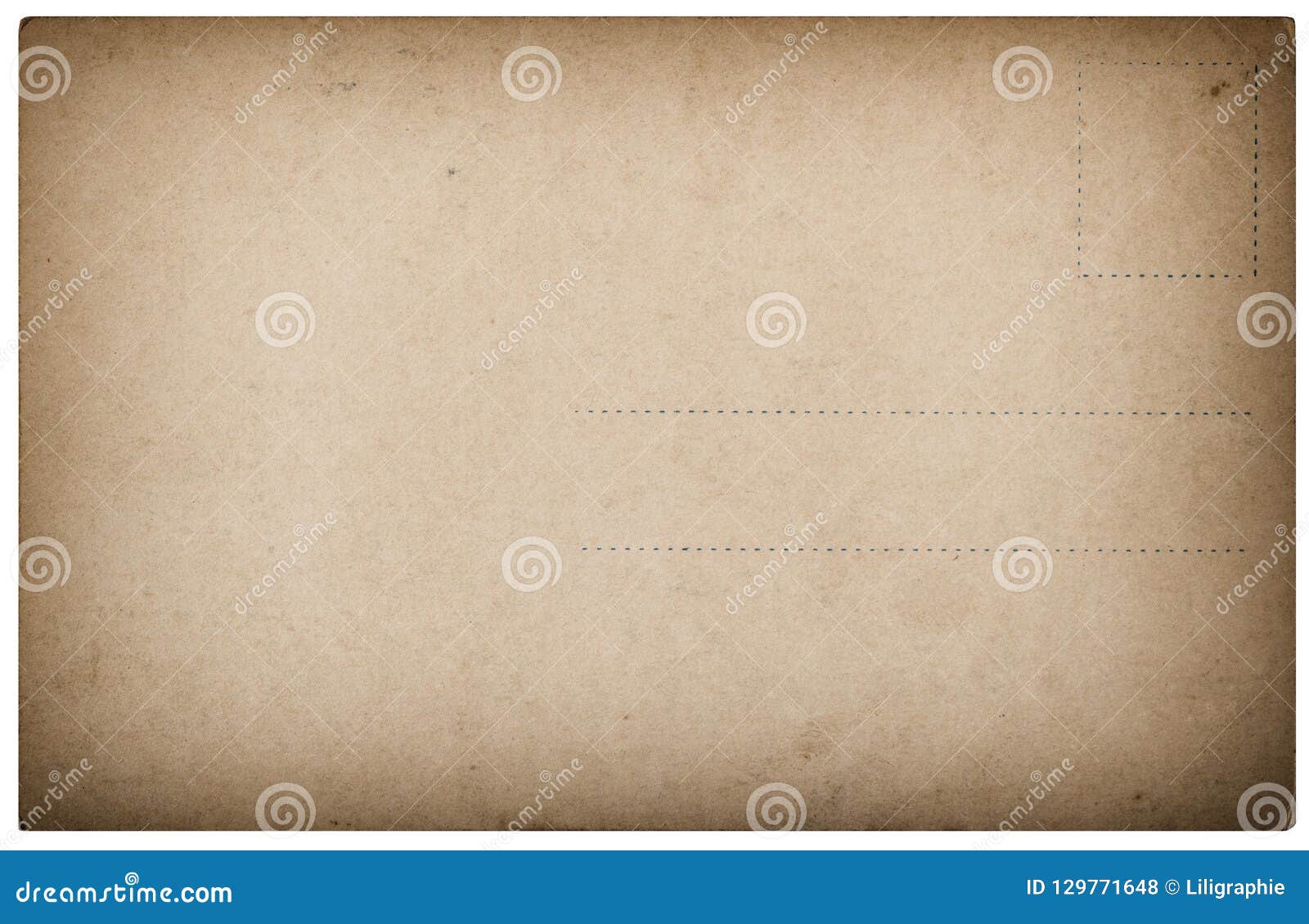 Old Postcard Mail Used Stained Paper Texture Edges Isolated Stock Photo ...