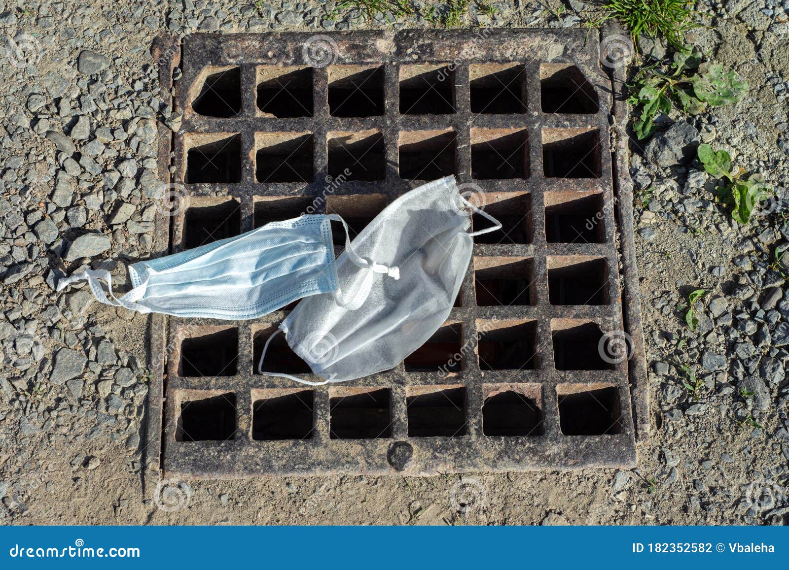 Used Protective Masks on the Ground Stock Photo - Image of ecology ...