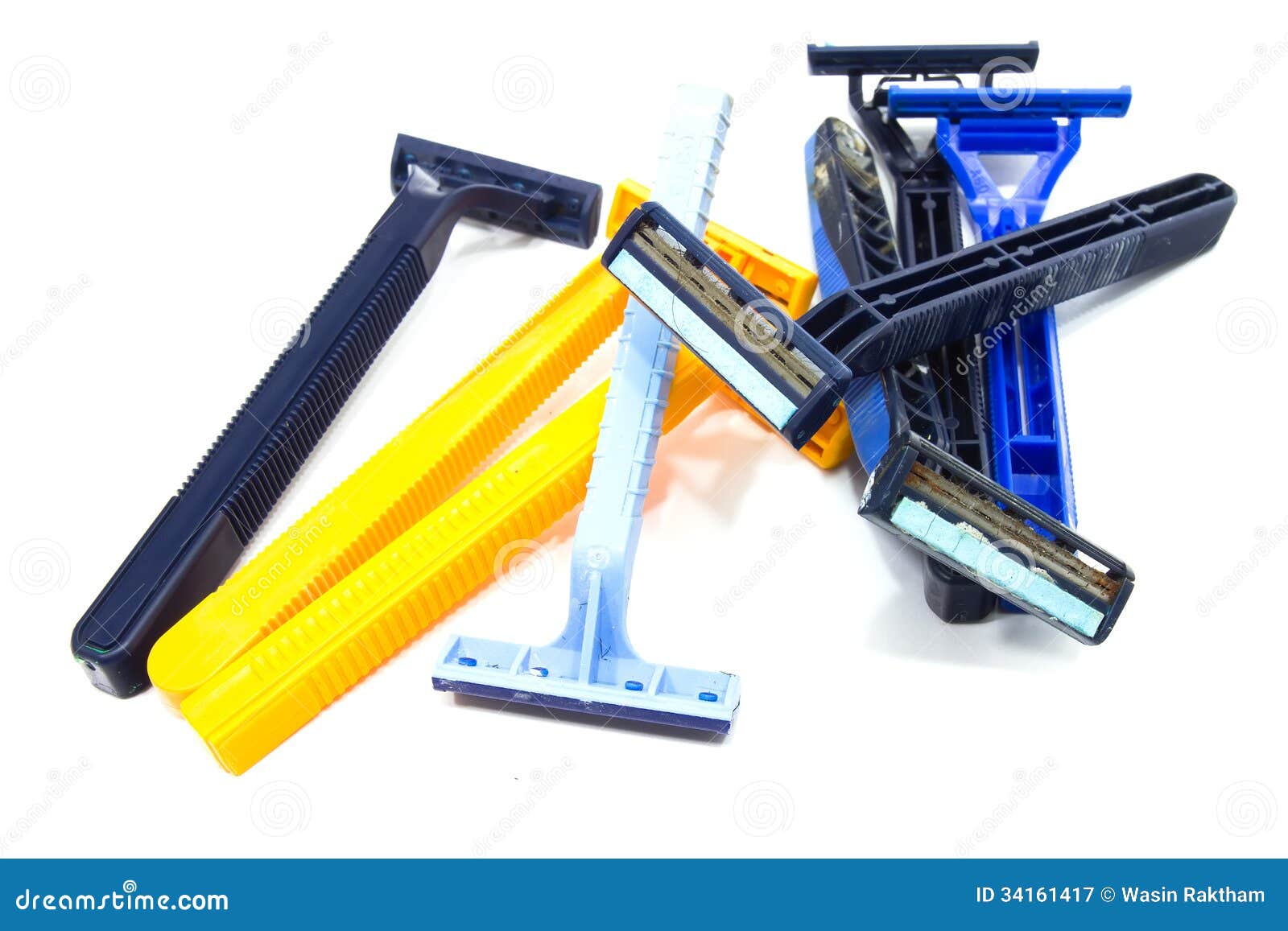 Used Razors on the White Background. Stock Image - Image of depilation ...