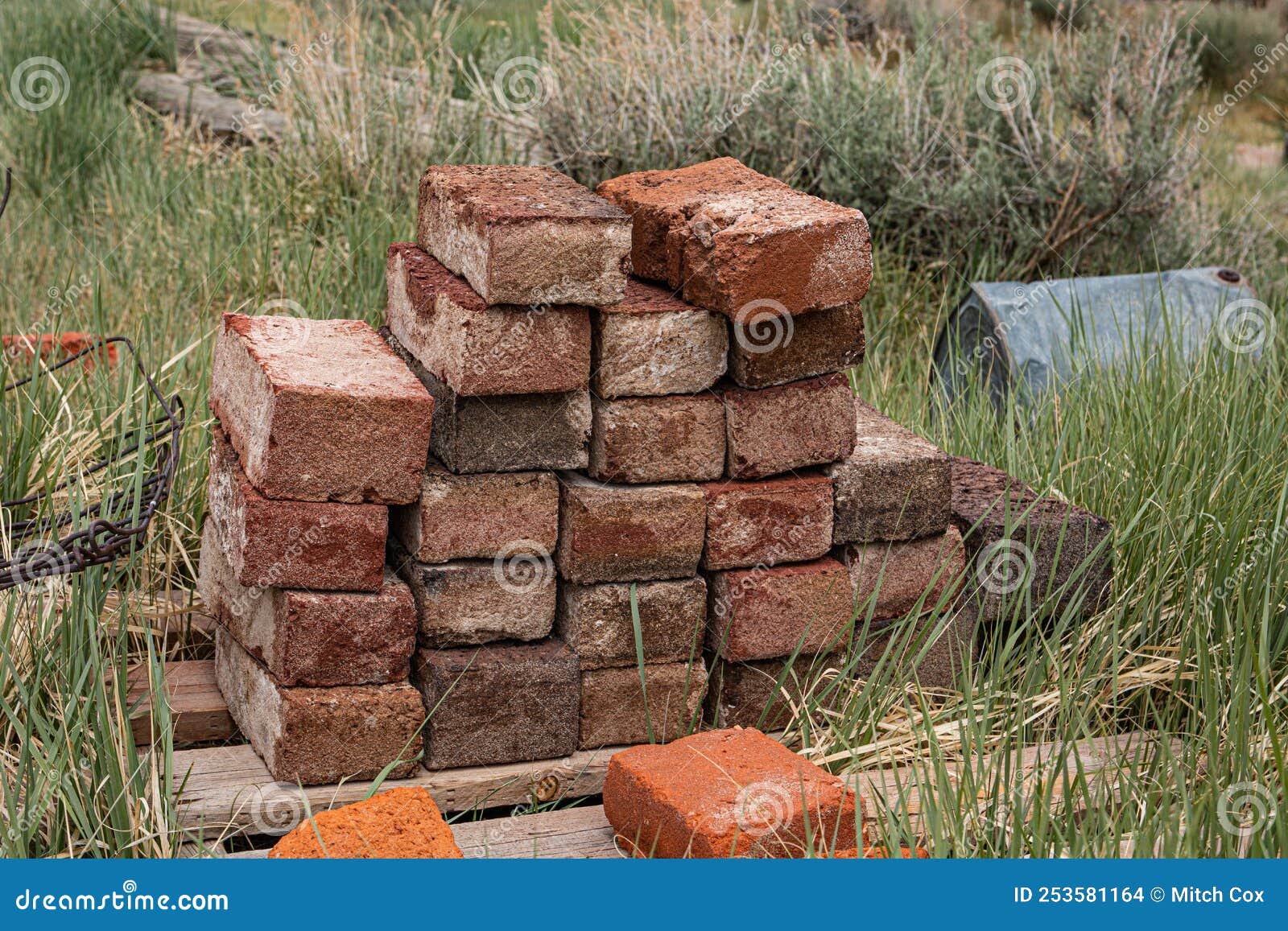 Stack of Bricks stock photo. Image of pile, neatly, yard - 253581164