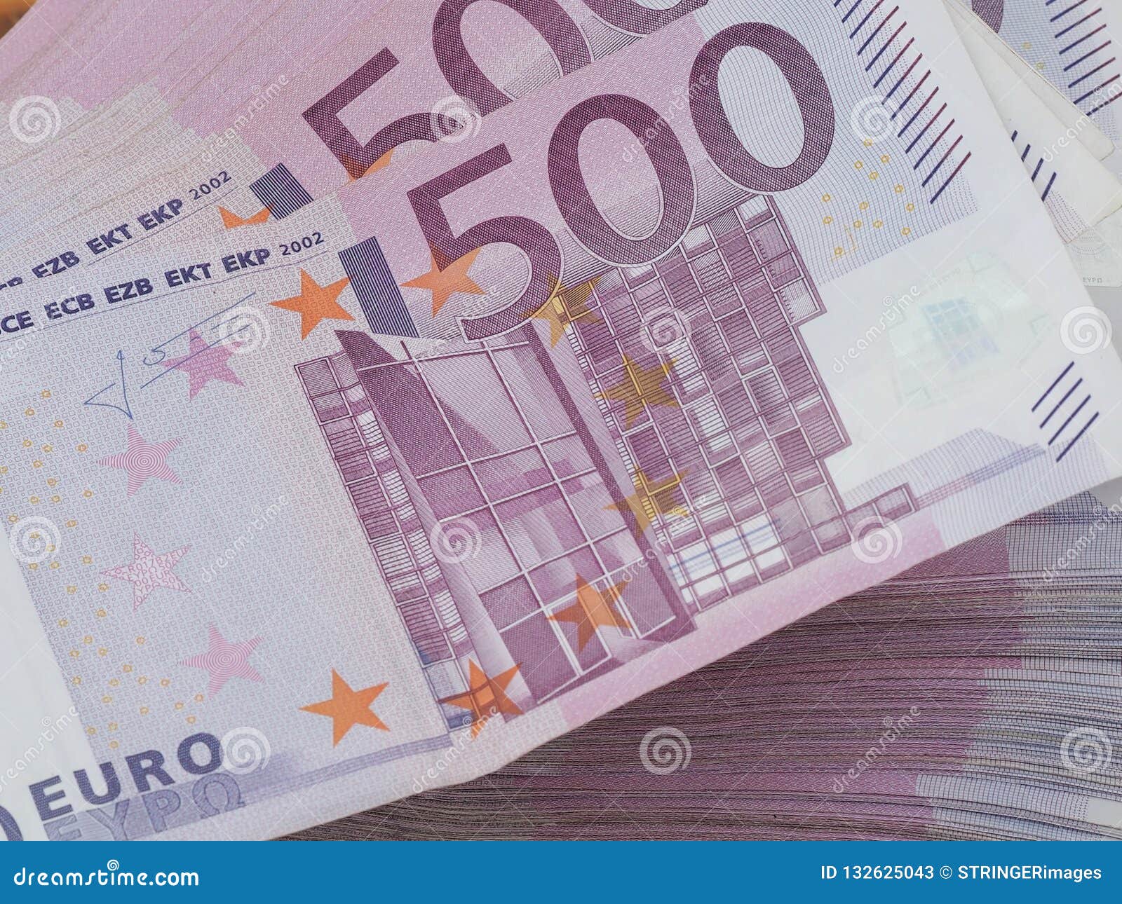 Used Red German 500 Euro Notes in a Stack Stock Image - Image of cash ...