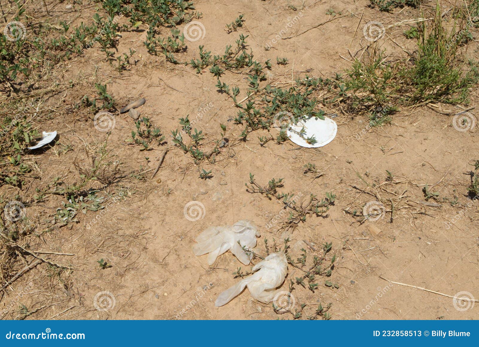 Used Rubber Gloves and Trash on the Ground Stock Image - Image of ...
