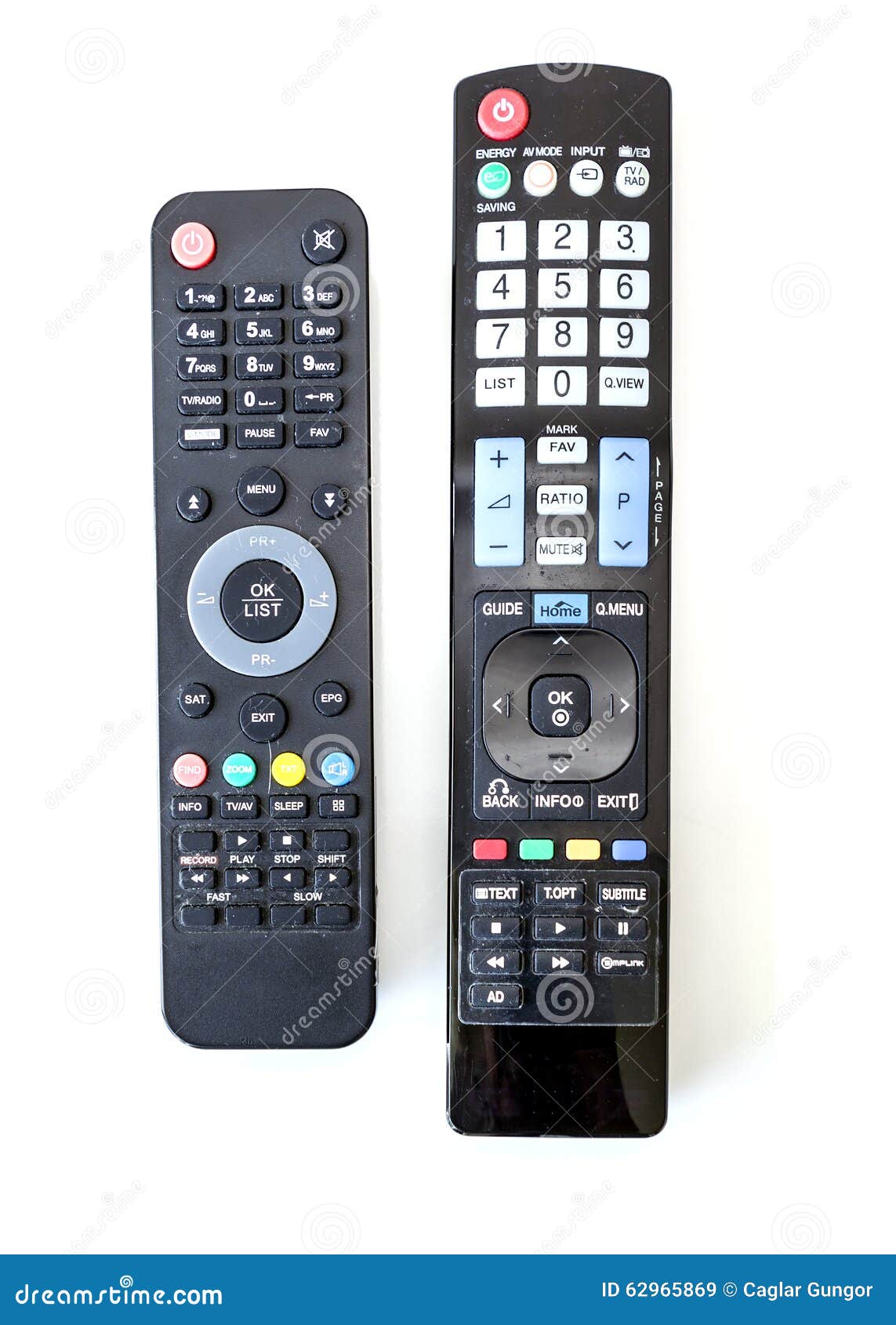 Used Satellite Receiver and TV Remote Controls Stock Image - Image of ...
