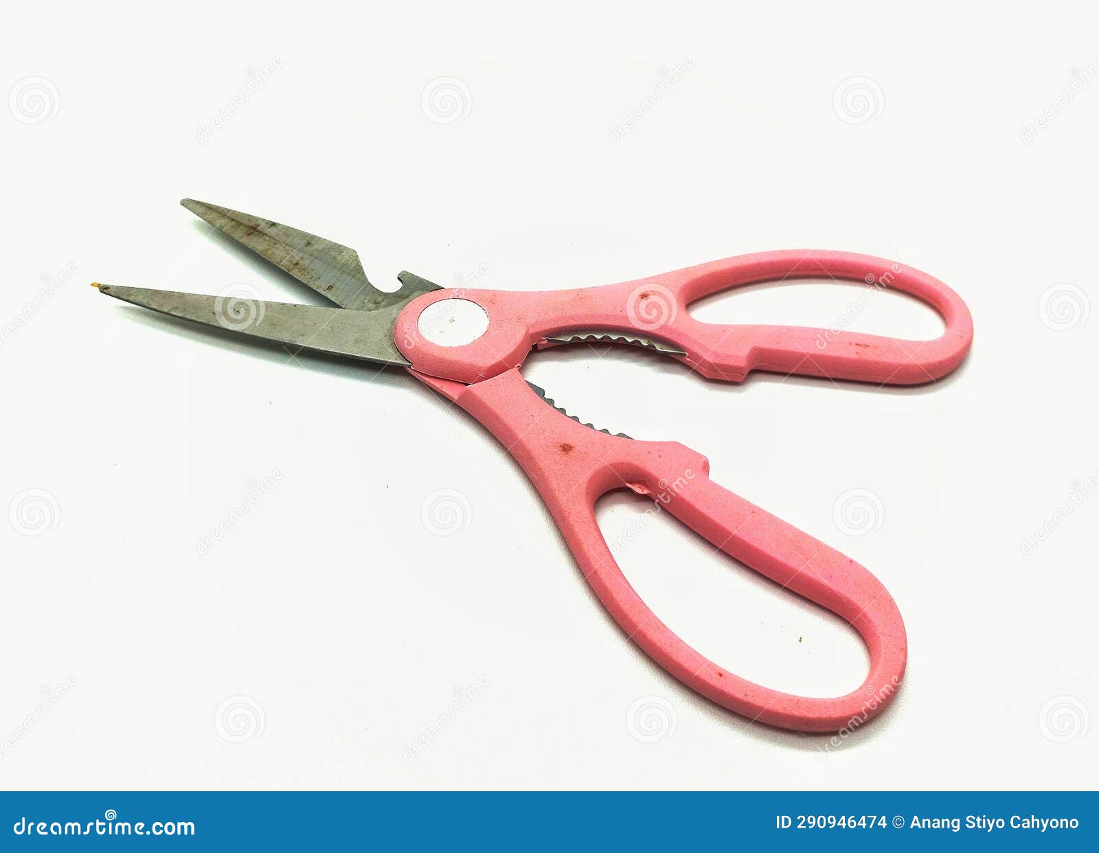 Used Scissors Pink Isolated on White Stock Photo - Image of tools ...