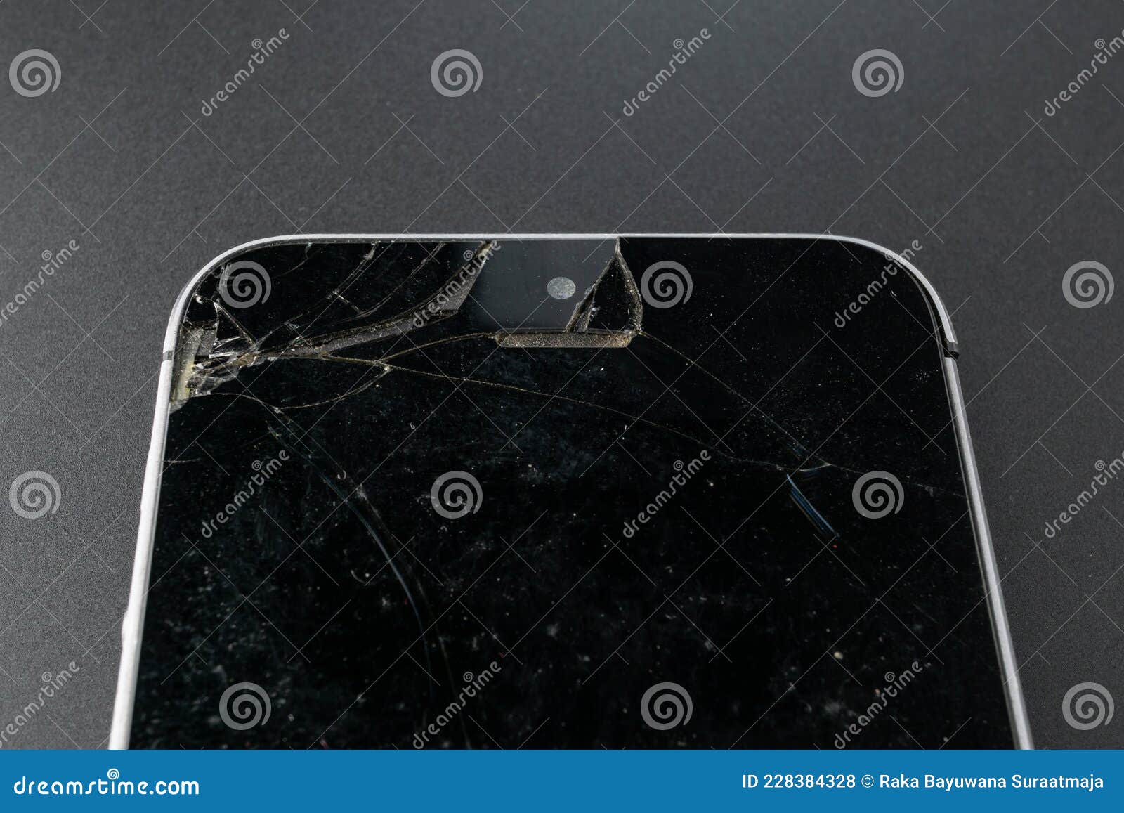 Detailed Photo of Used and Broken Smartphone Screen with Mold, Scratch ...