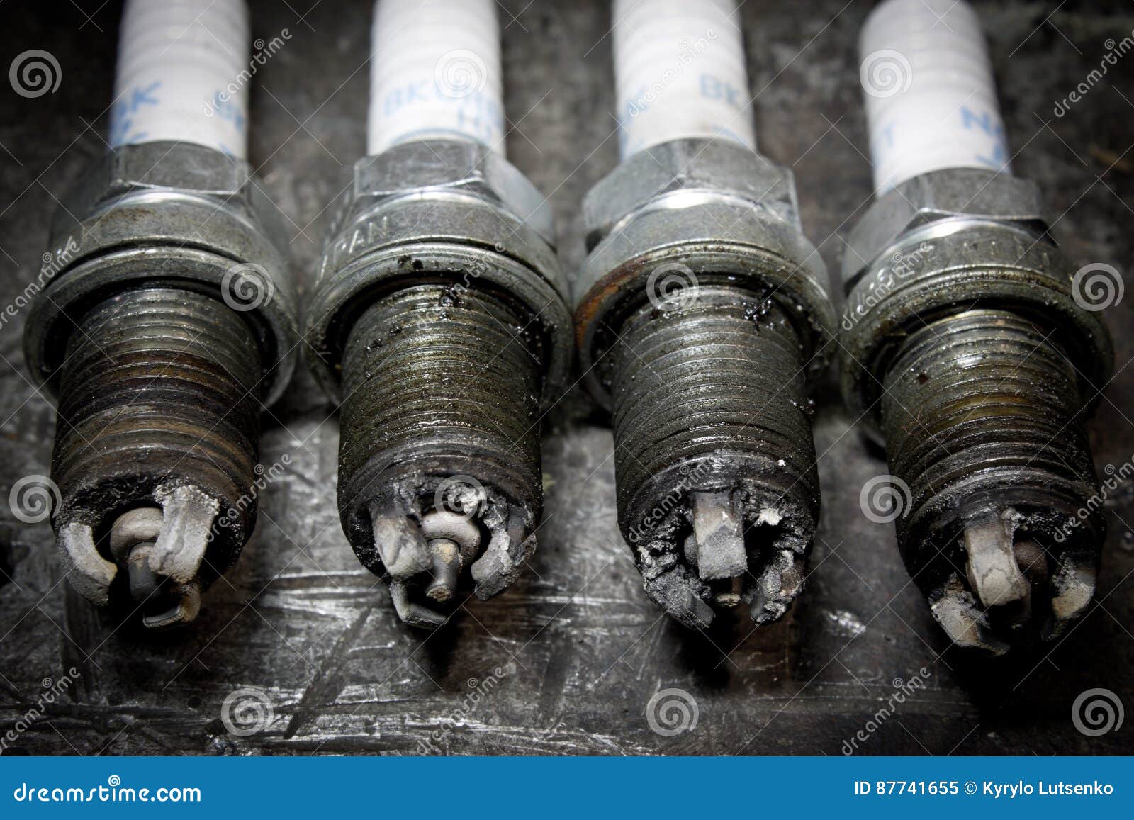 Used spark plugs stock image. Image of garage, male, electrical - 87741655
