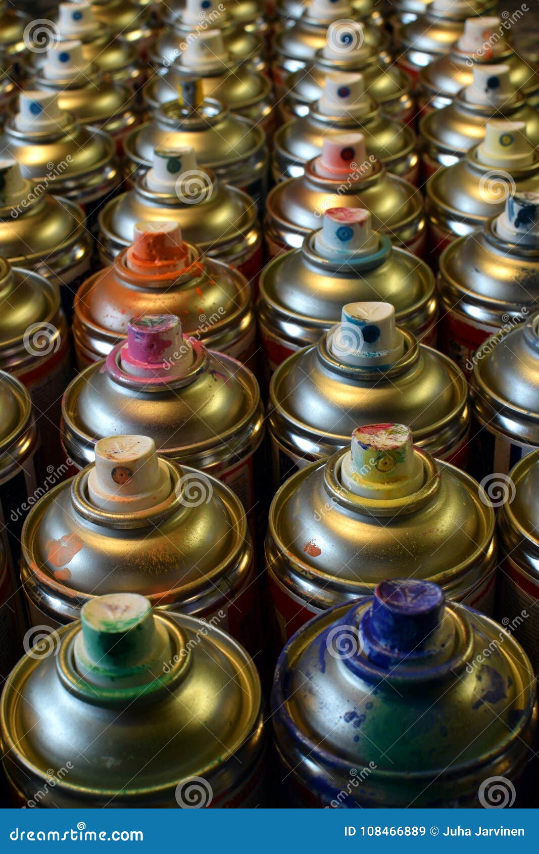 Used spray paint cans stock image. Image of artist, creative - 108466889